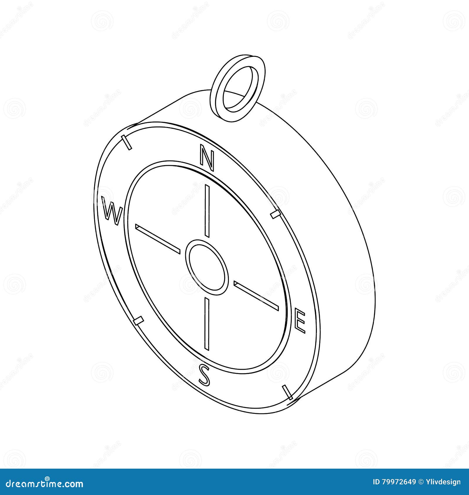 Compass Icon, Isometric 3d Style Stock Vector - Illustration of north ...