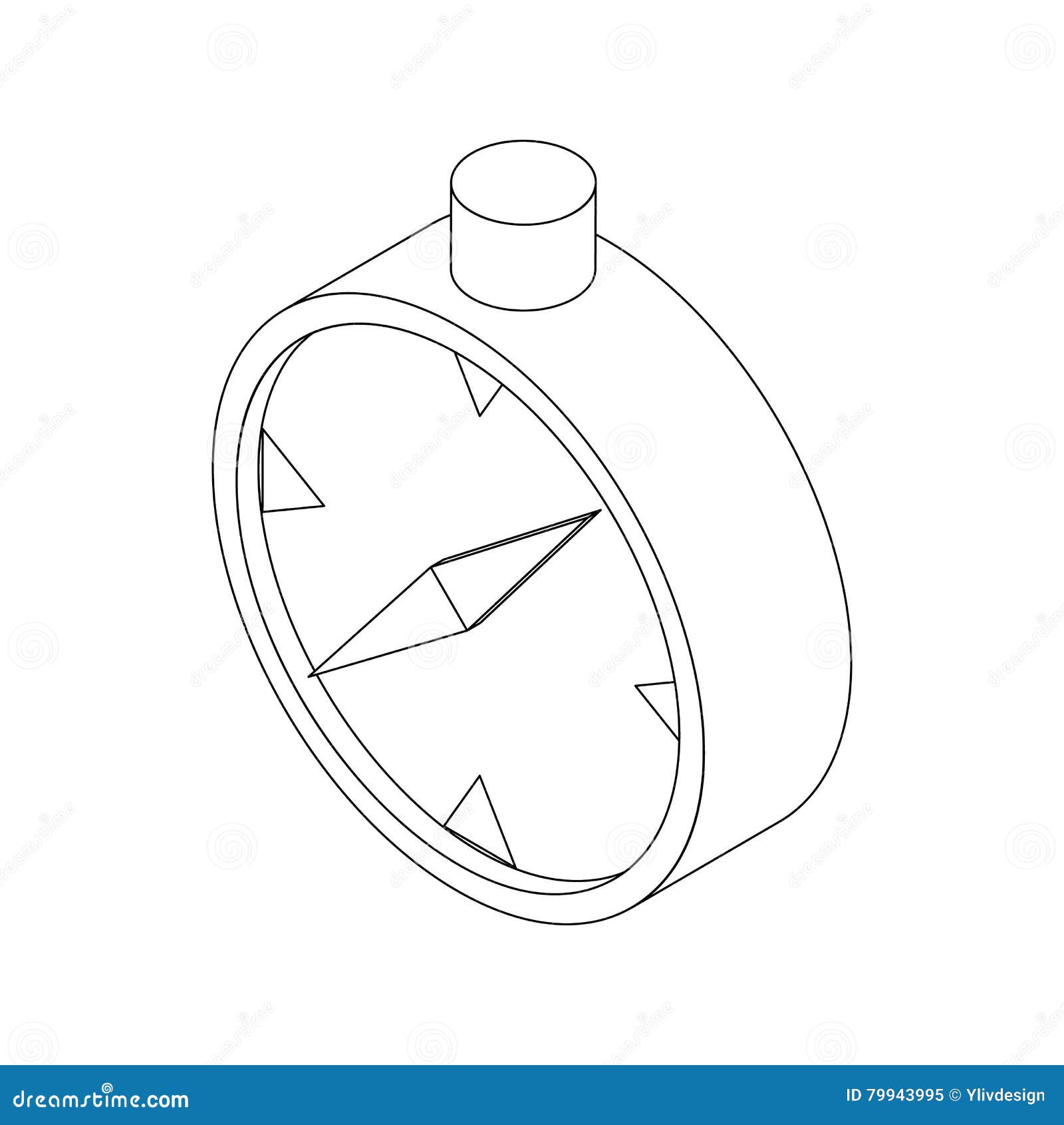 Compass Icon, Isometric 3d Style Stock Vector - Illustration of ...
