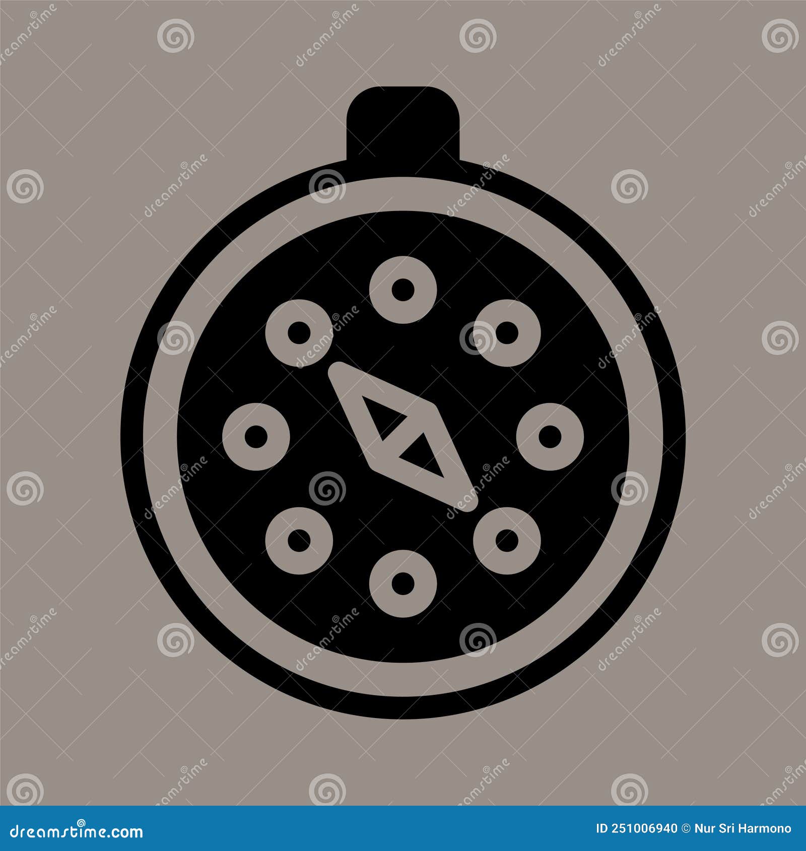 Compass Icon Isolated on Gray Background Stock Vector - Illustration of ...