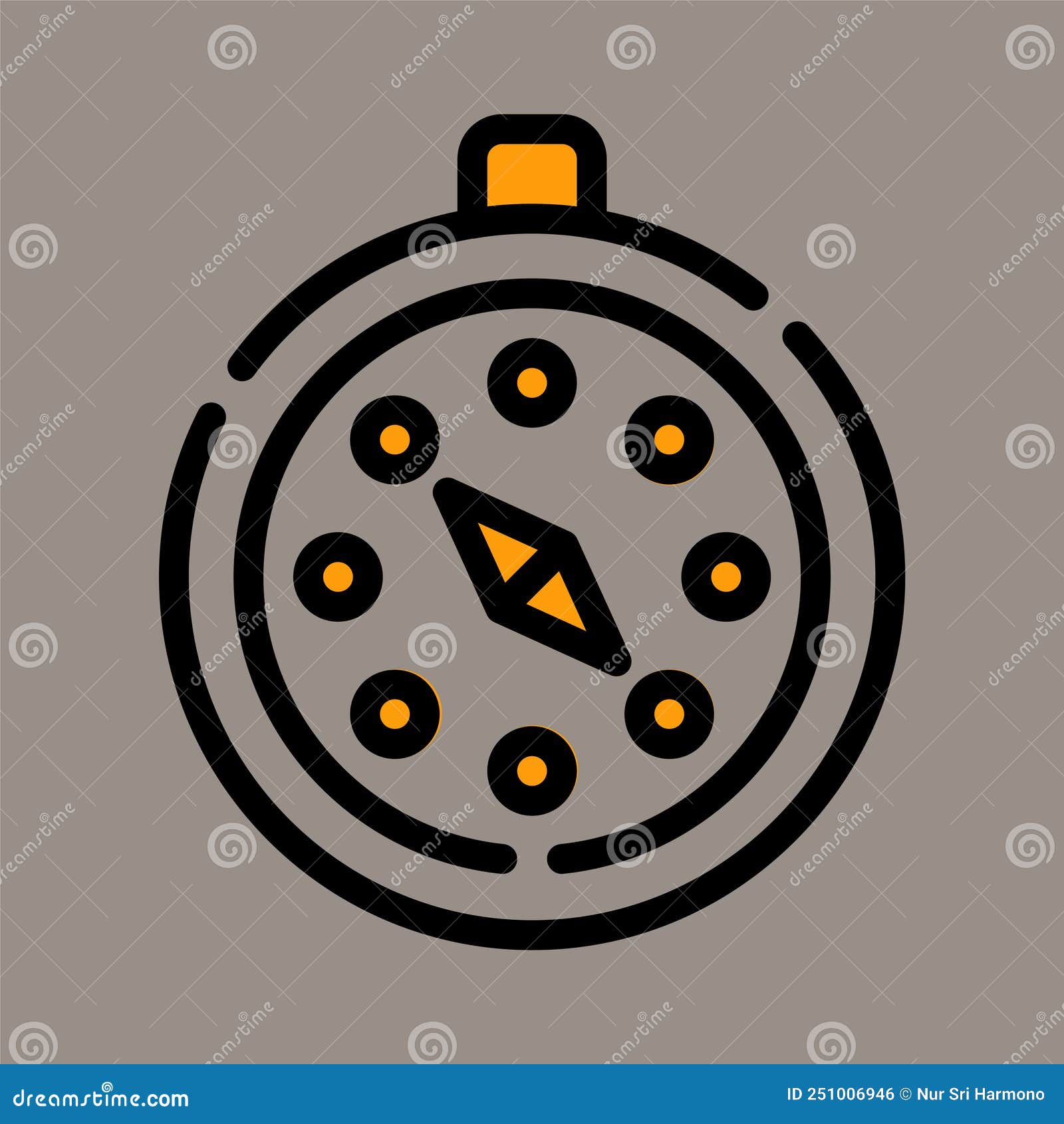 Compass Icon Isolated on Gray Background Stock Vector - Illustration of ...