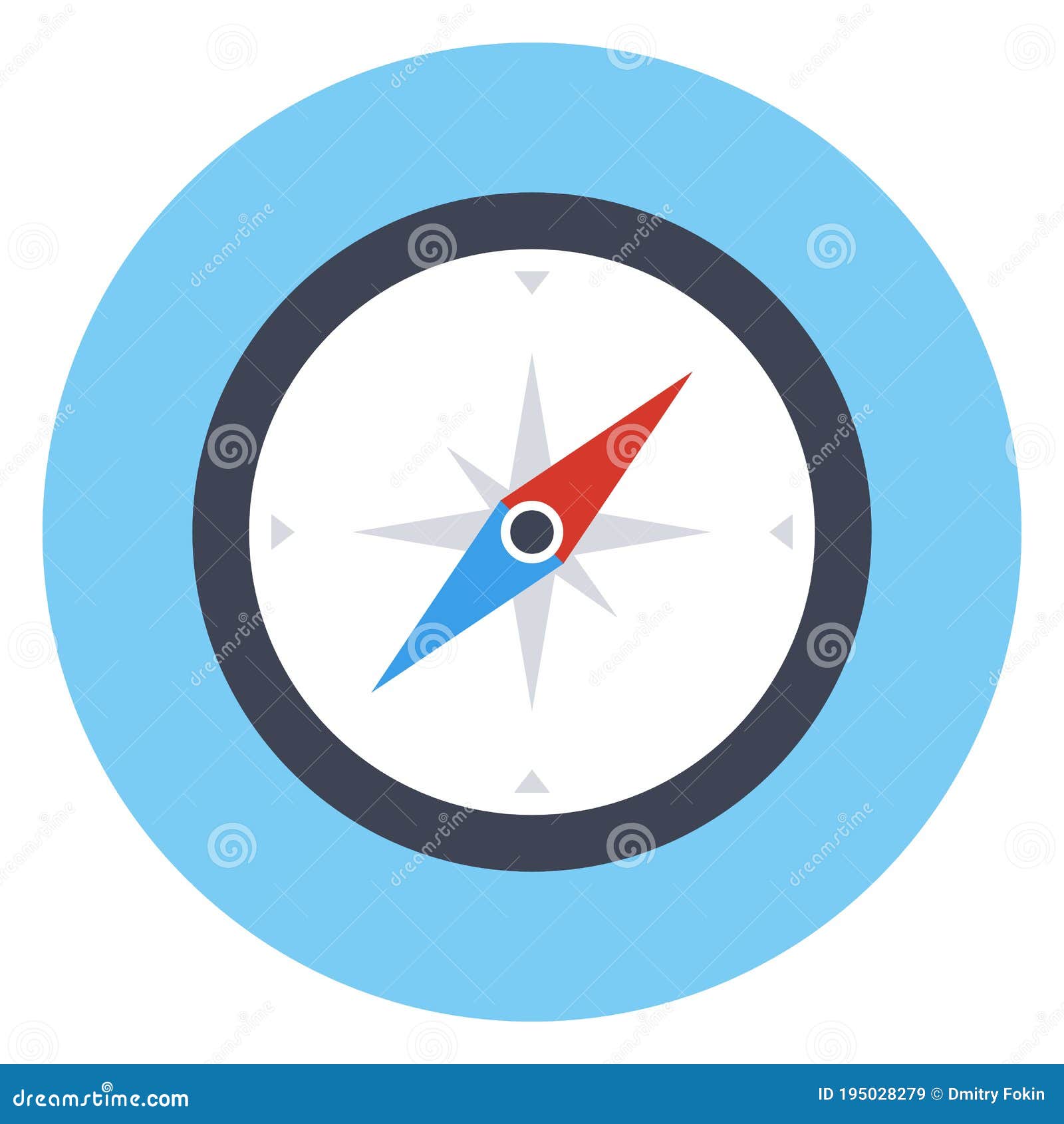 Compass Icon, Modern Minimal Flat Design Style, Vector Illustration ...