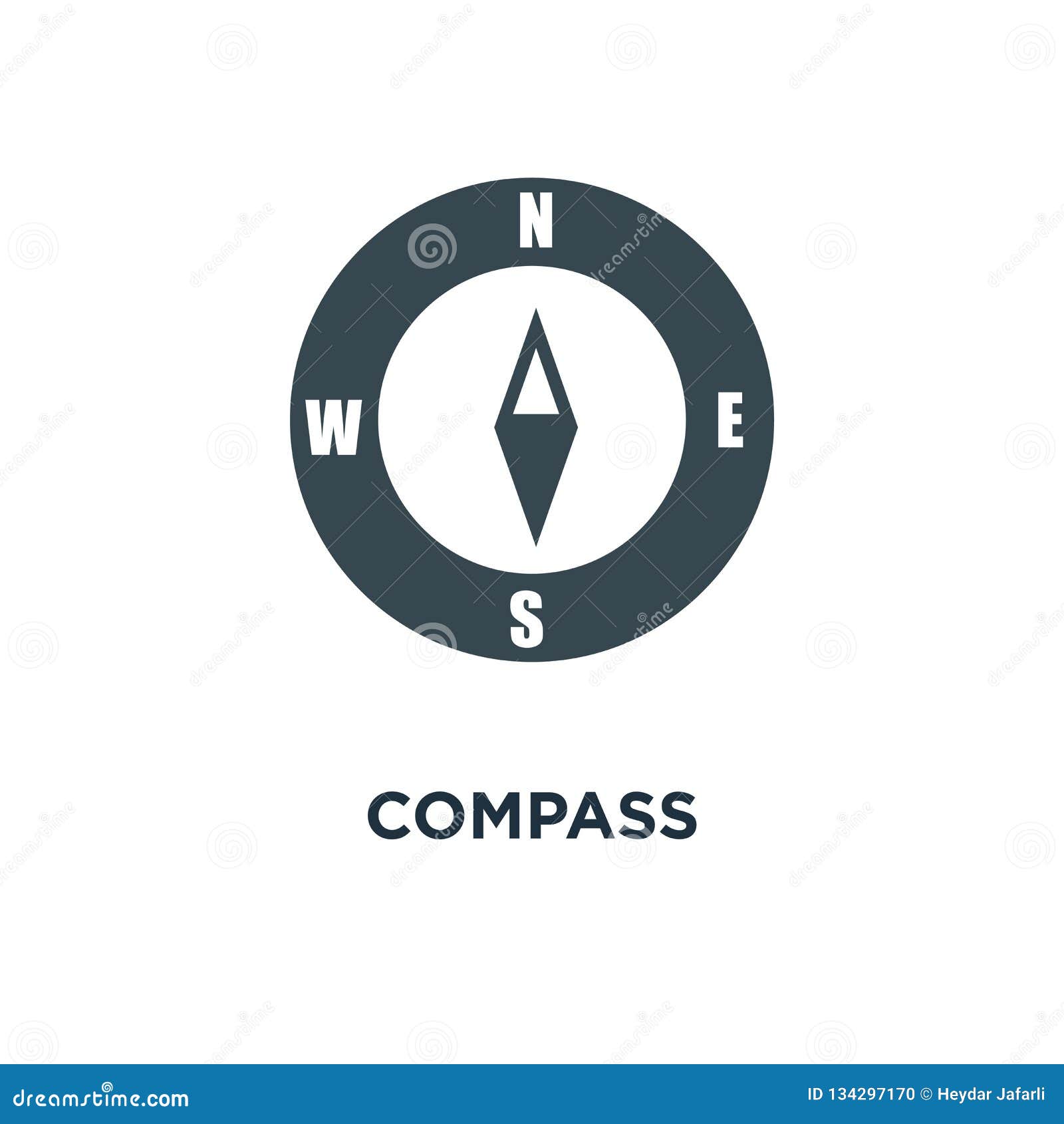 Compass Icon. Navigation Concept Symbol Design, Direction Vector Stock ...