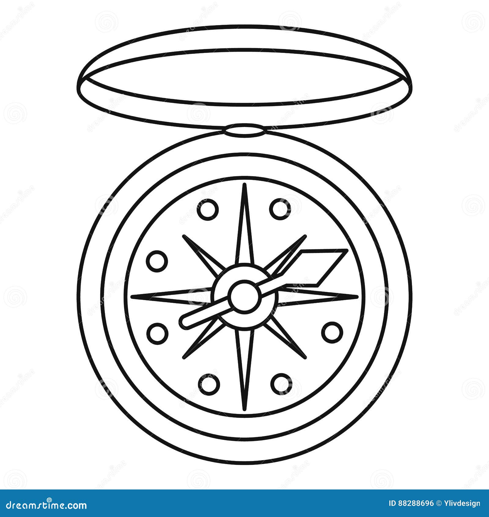 Compass Icon, Outline Style Stock Vector - Illustration of explore ...