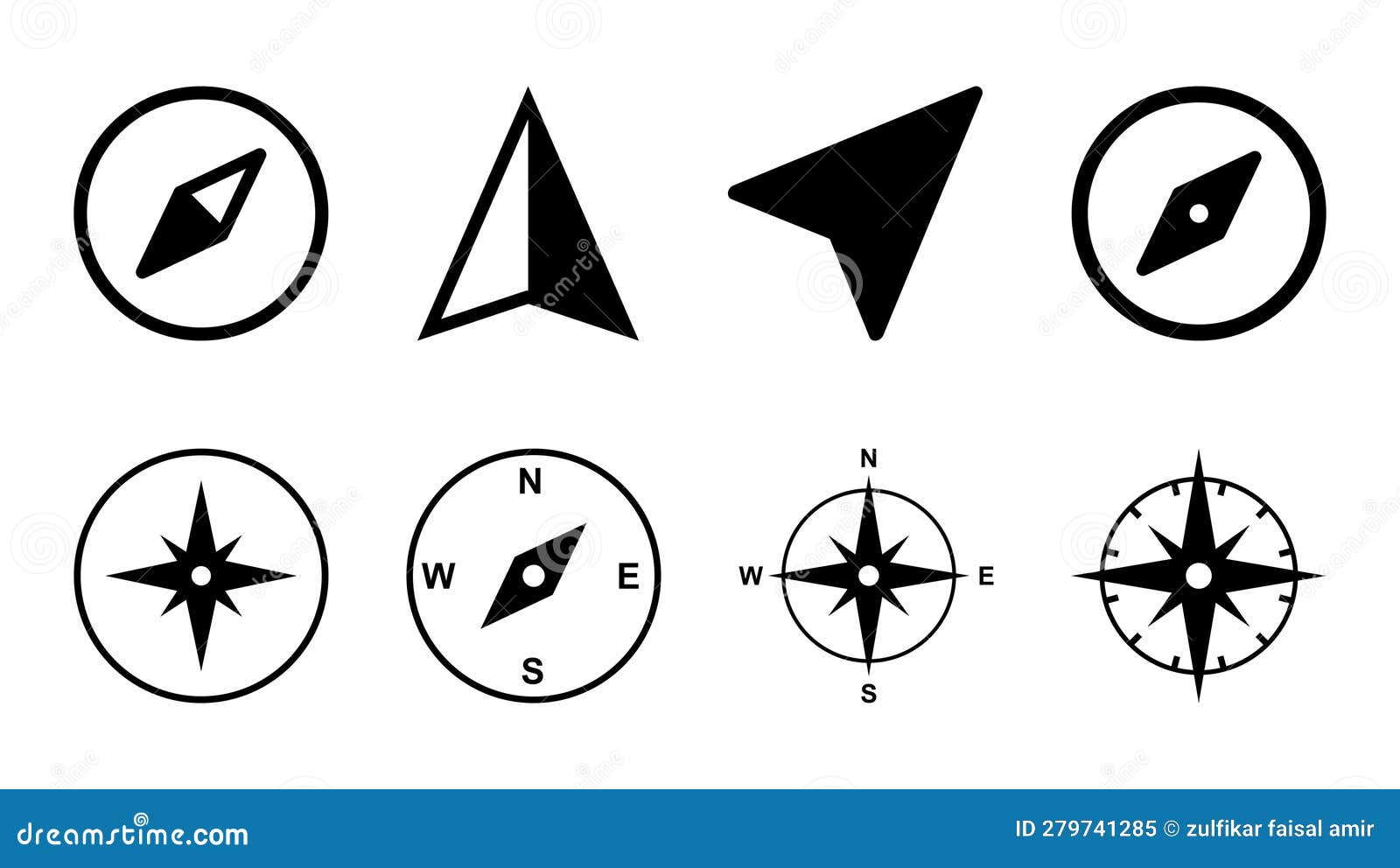 Compass Icon . Arrow Compass Icon Vector Stock Vector - Illustration of ...