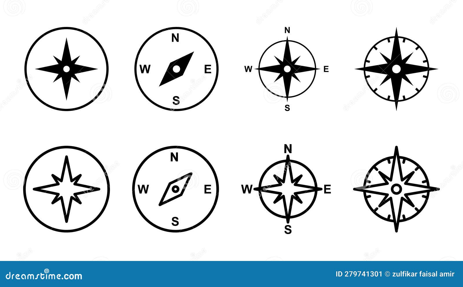 Compass Icon . Arrow Compass Icon Vector Stock Vector - Illustration of ...