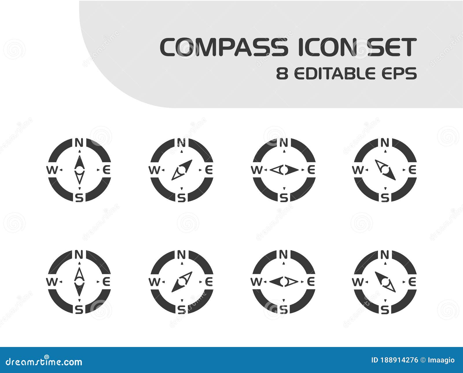 Compass. Icon Set. Weather and Map Vector Illustration Stock Vector ...