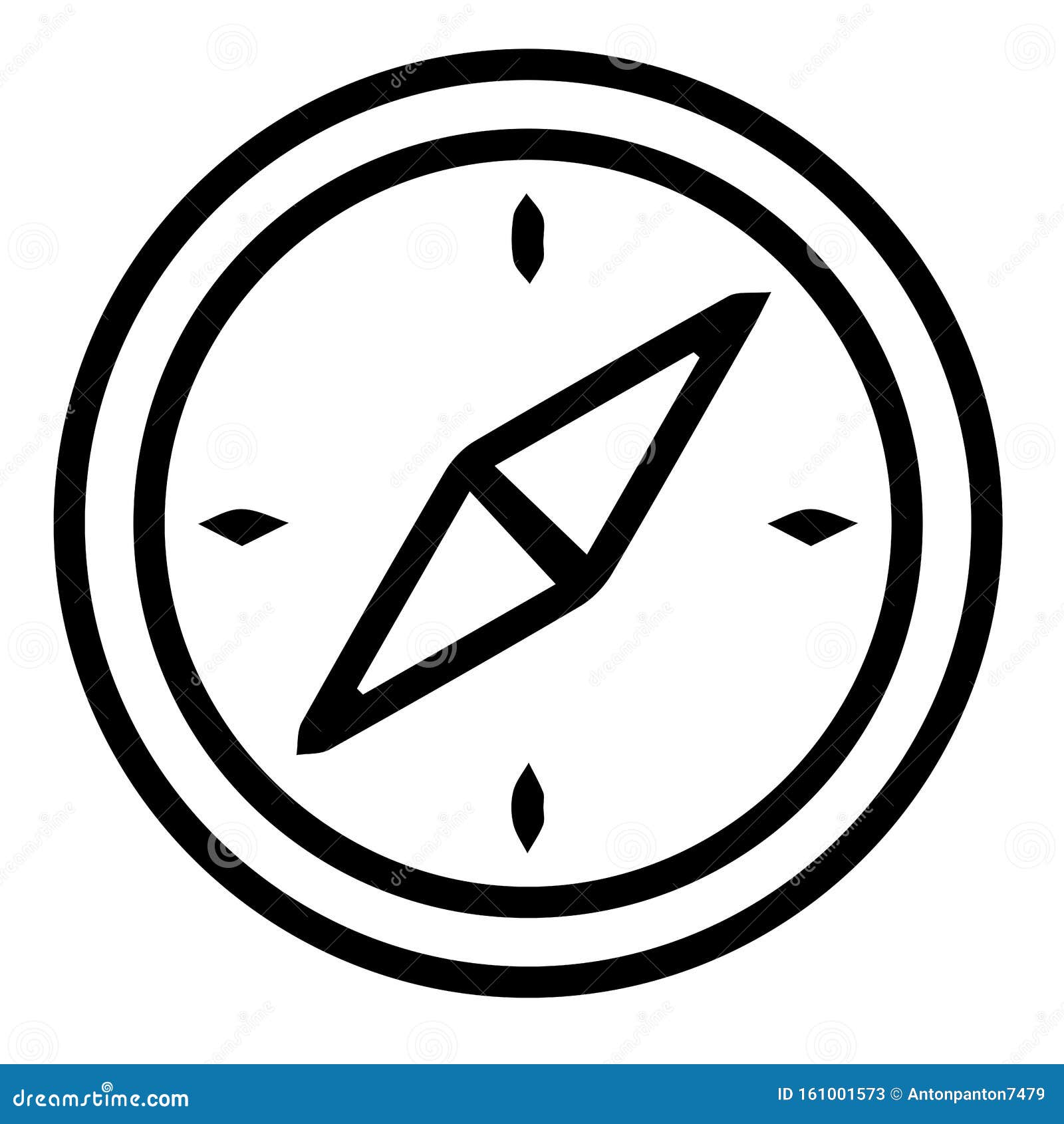 Compass Icon Simple Black and White Stock Vector - Illustration of leaf ...