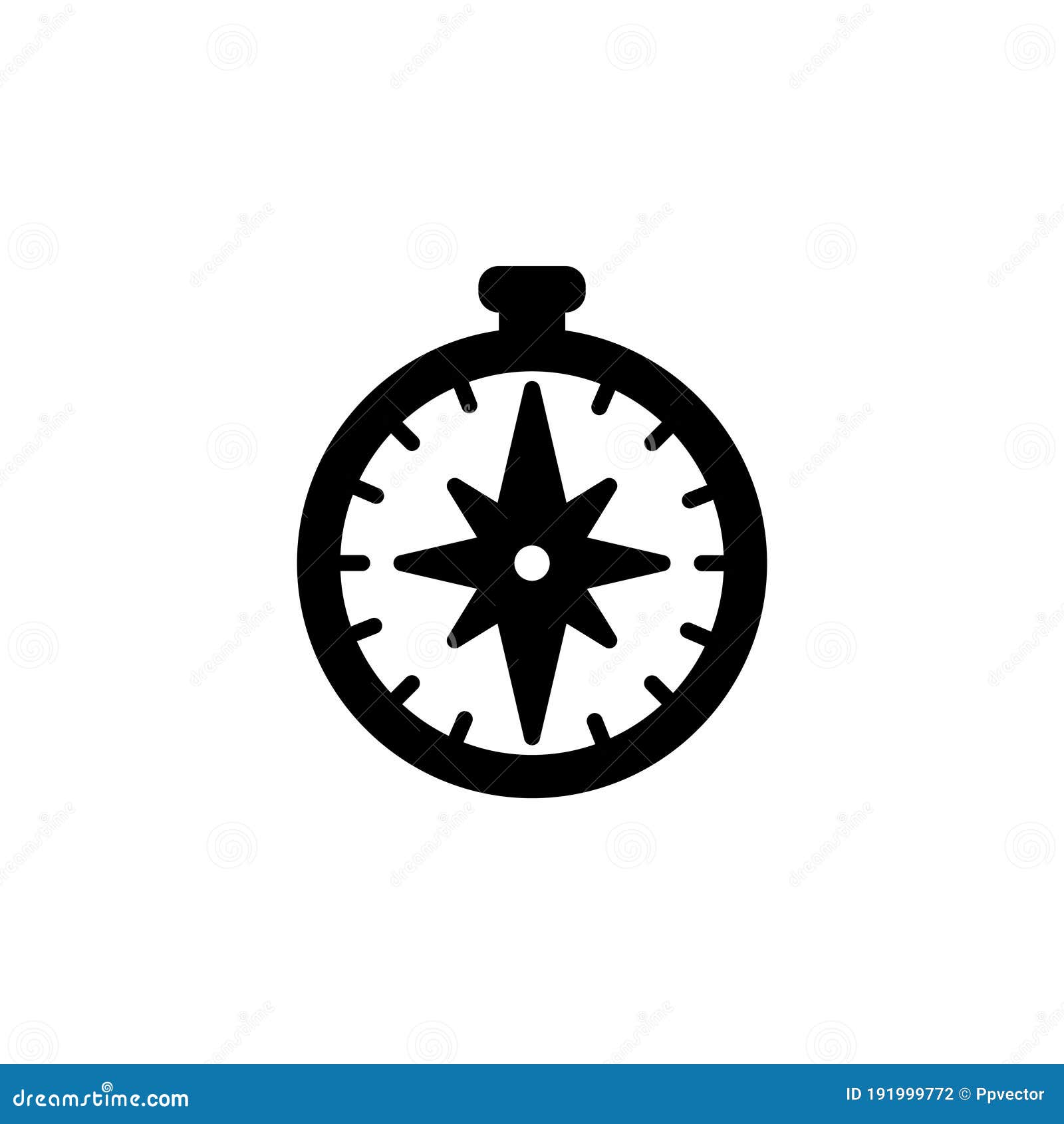 Compass Icon. Simple Sign, Logo Black Stock Vector - Illustration of ...