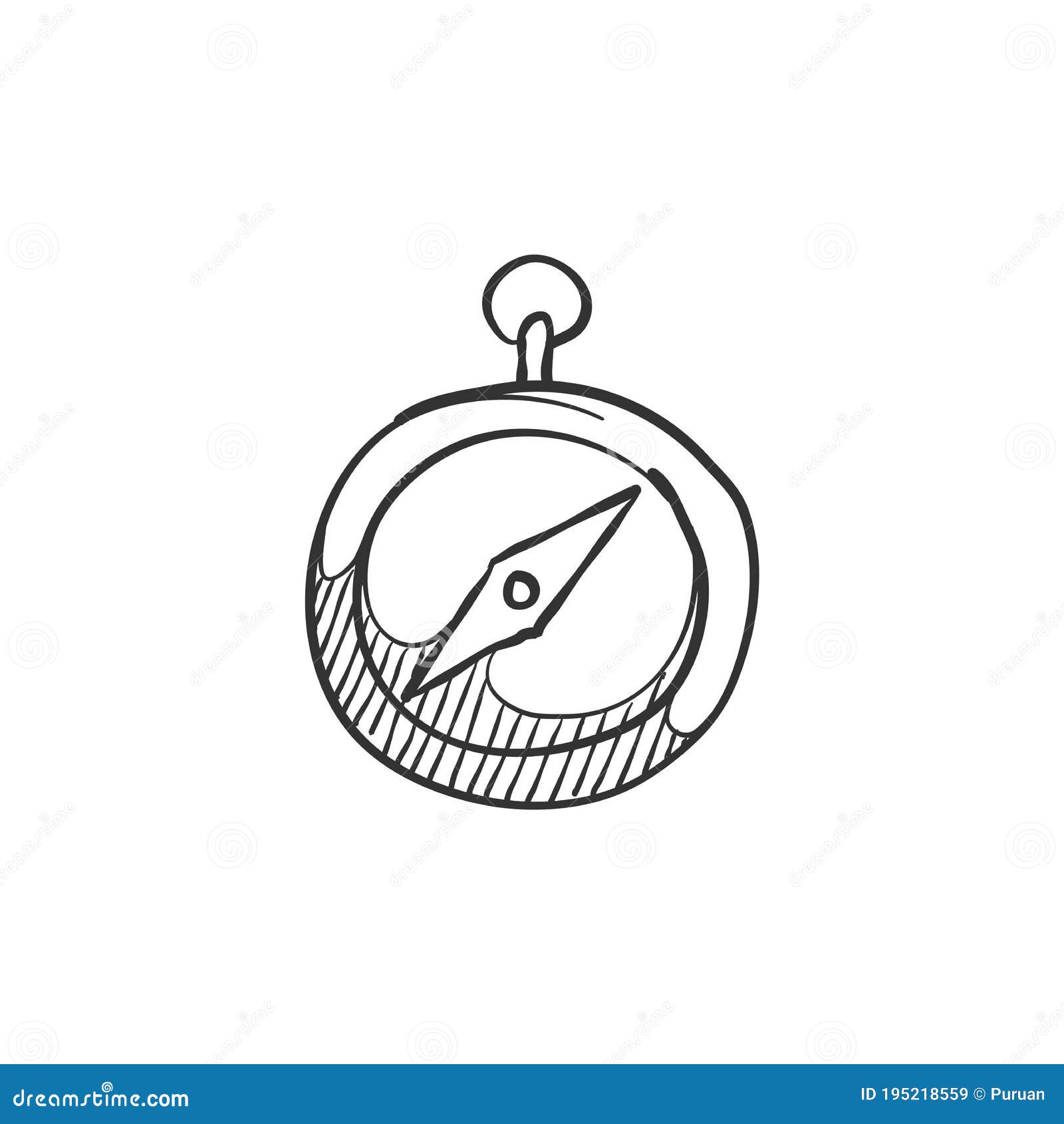 Compass Icon in Sketch Style. Stock Vector - Illustration of element ...