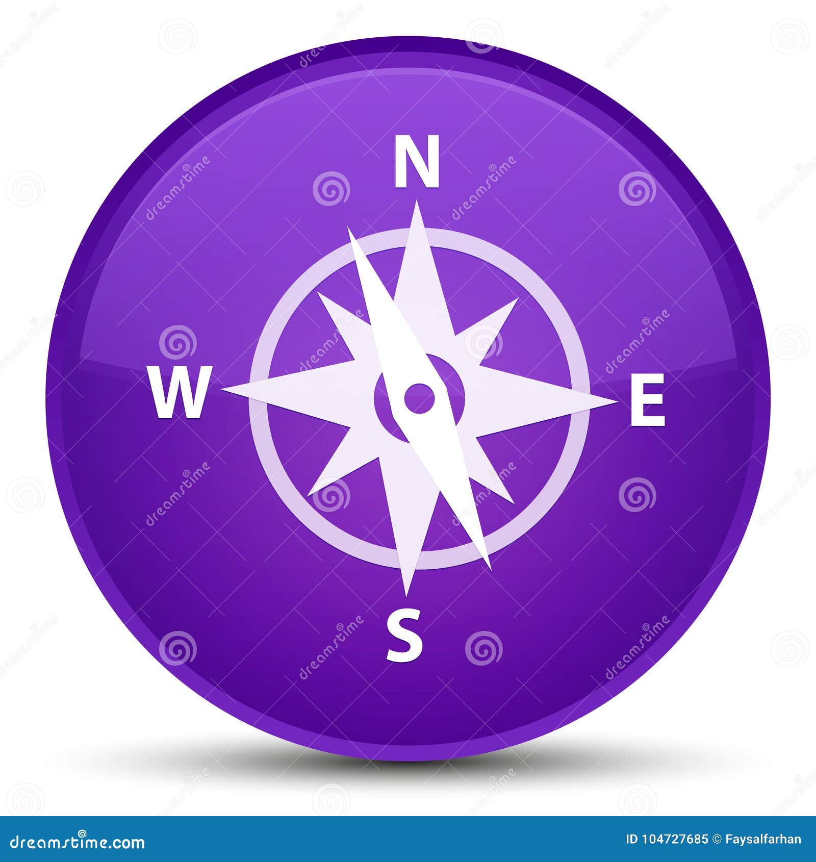 Compass Icon Special Purple Round Button Stock Illustration ...