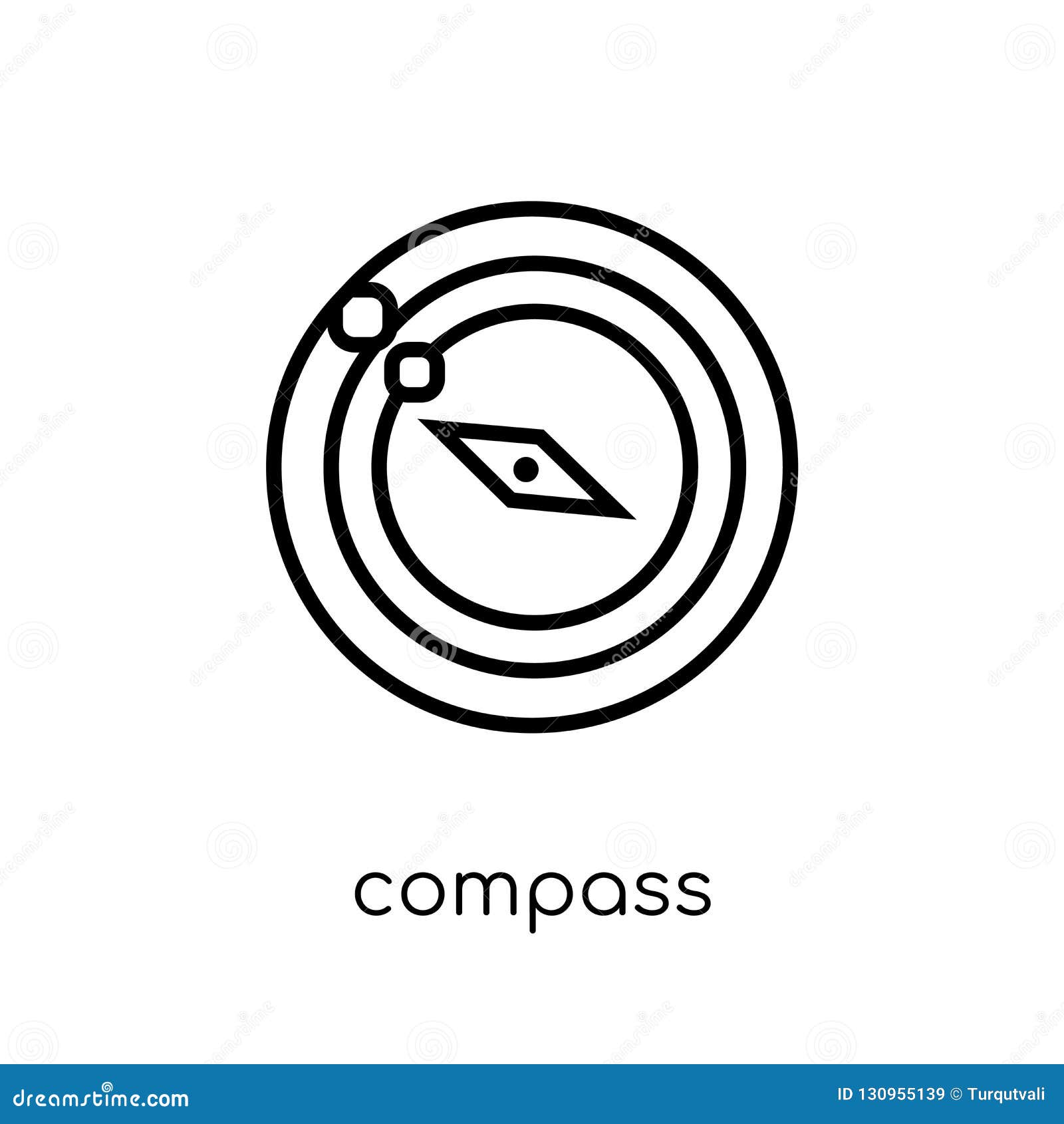 Compass Icon. Trendy Modern Flat Linear Vector Compass Icon on W Stock ...