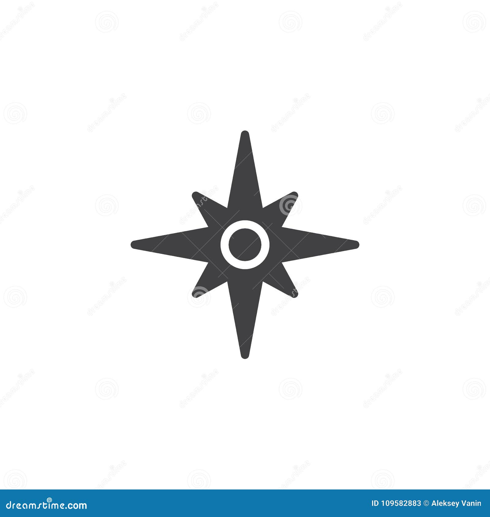 Windrose Symbol Compass And Location Coordinate On The Map. Royalty ...