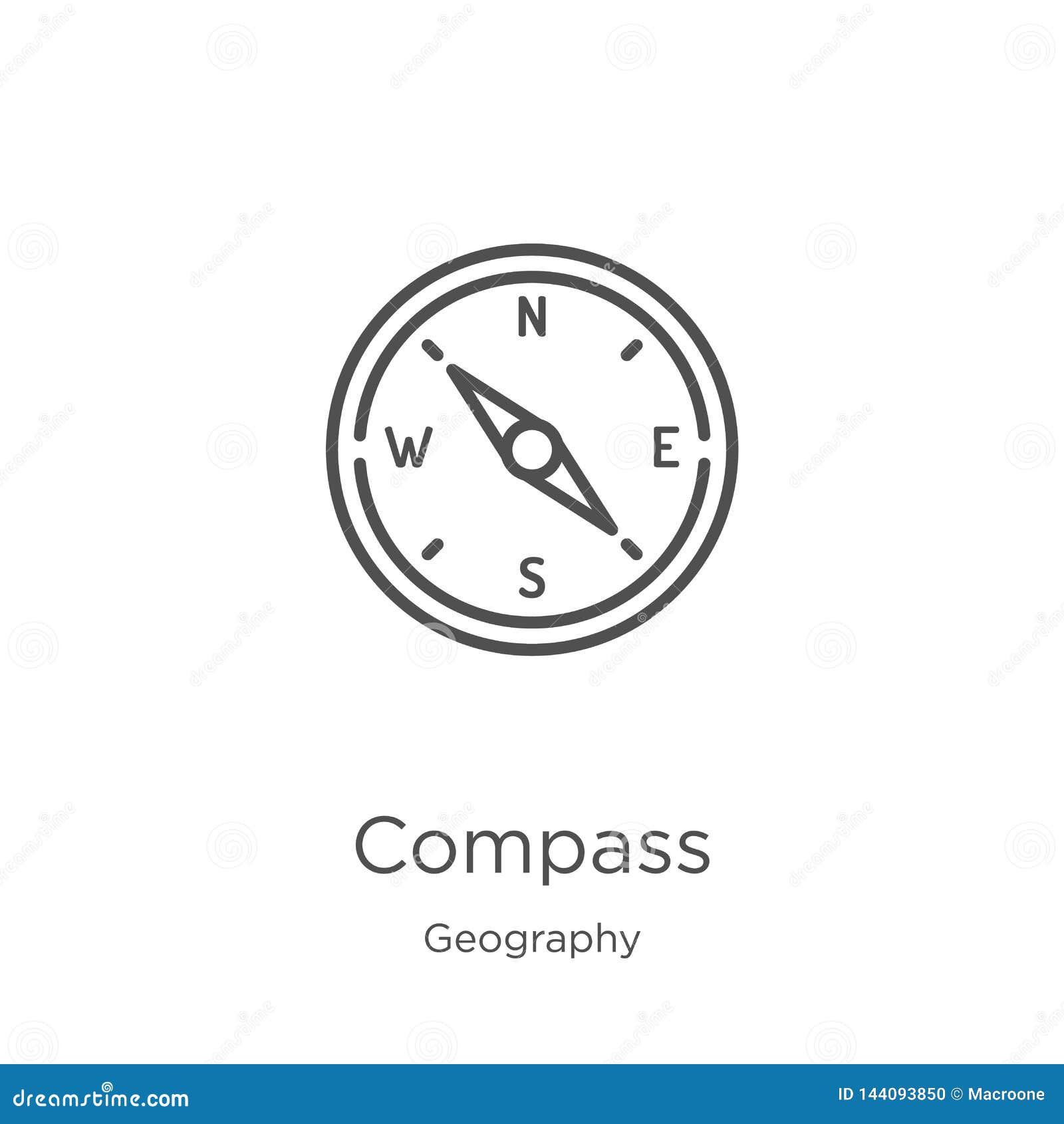 Compass Icon Vector from Geography Collection. Thin Line Compass ...