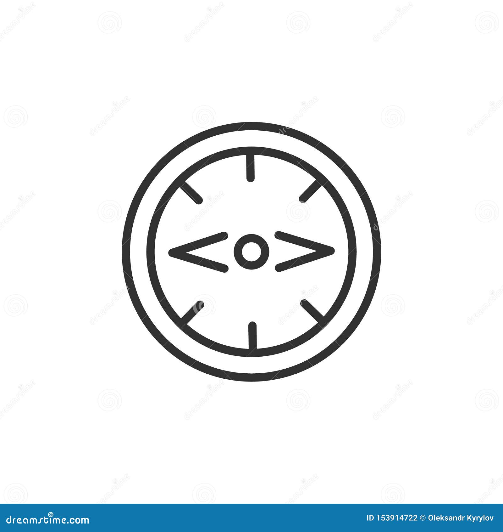 Compass Icon Vector Illustration. Linear Symbol with Thin Outline ...