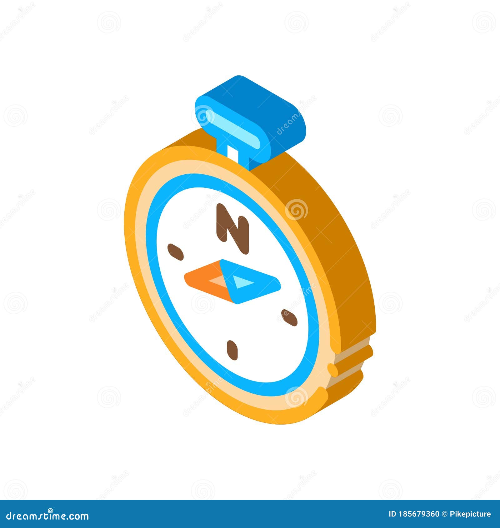 Compass Isometric Icon Vector Illustration Stock Vector Illustration Of Sign Sand 185679360