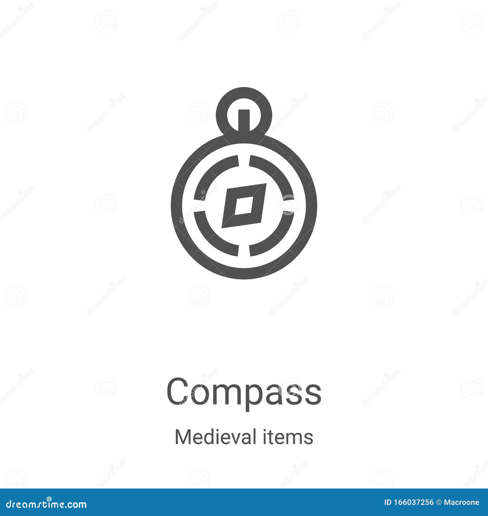 Compass Icon Vector from Medieval Items Collection. Thin Line Compass ...