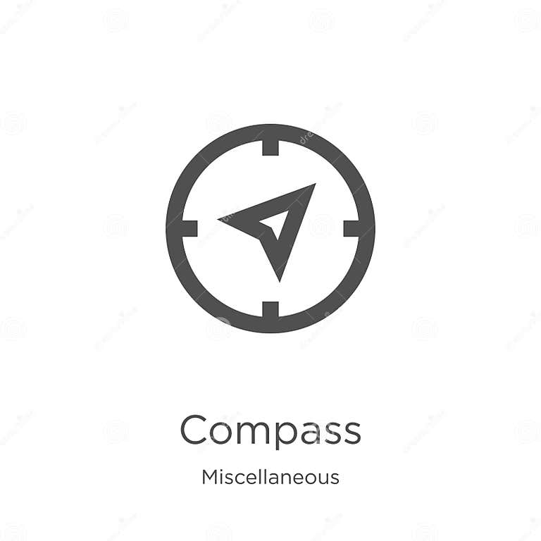 Compass Icon Vector from Miscellaneous Collection. Thin Line Compass ...