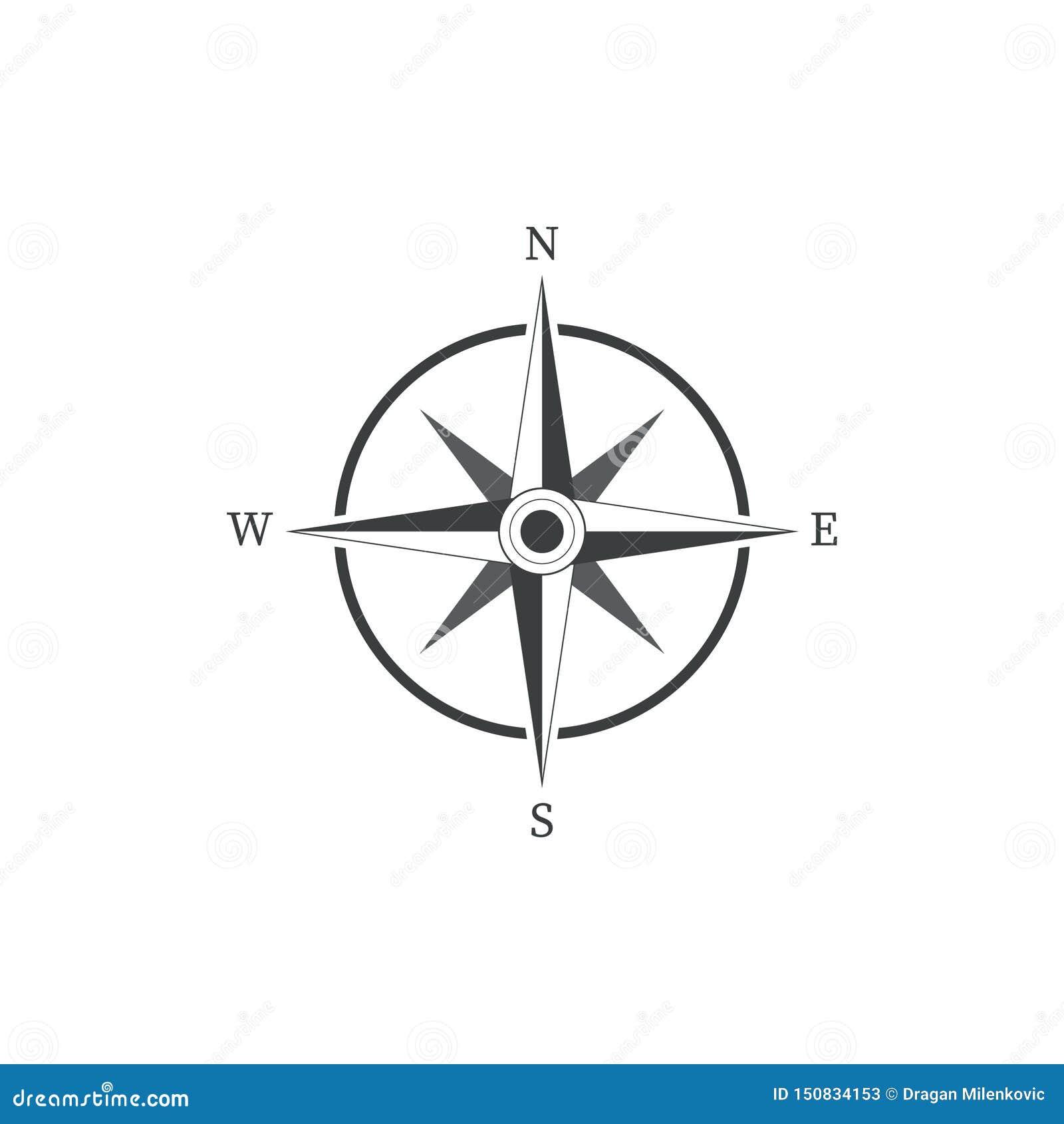 Compass Icon Vector on White Background Stock Vector - Illustration of ...