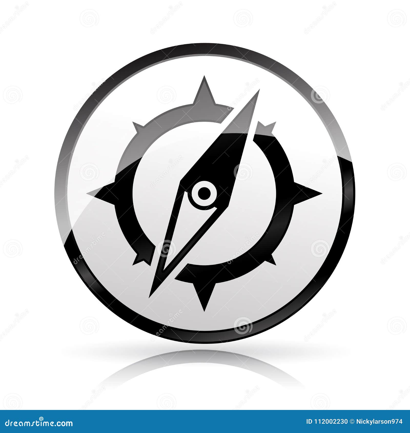 Compass Icon on White Background Stock Vector - Illustration of travel ...
