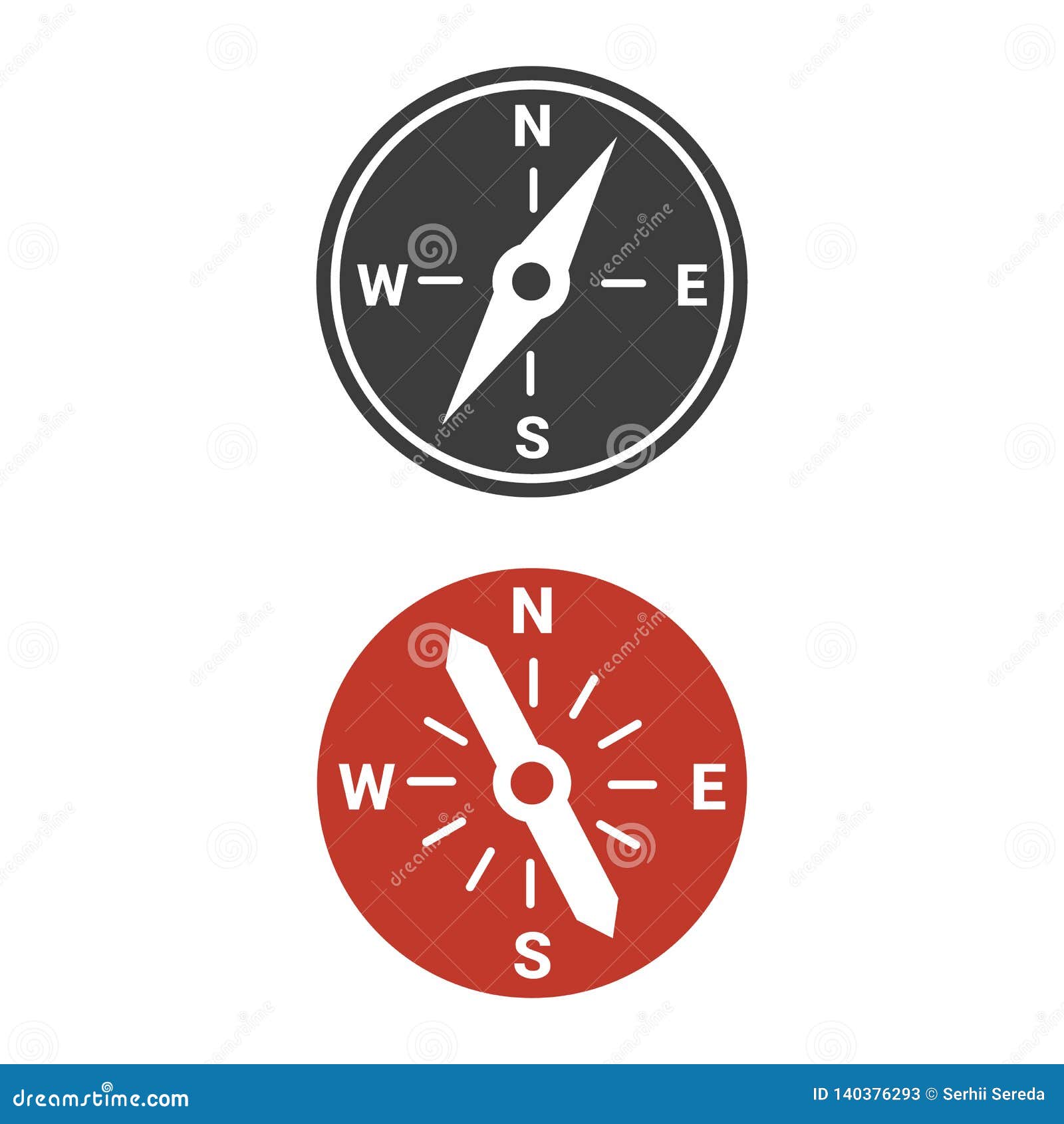 Compass Icon on White Background Stock Illustration - Illustration of ...