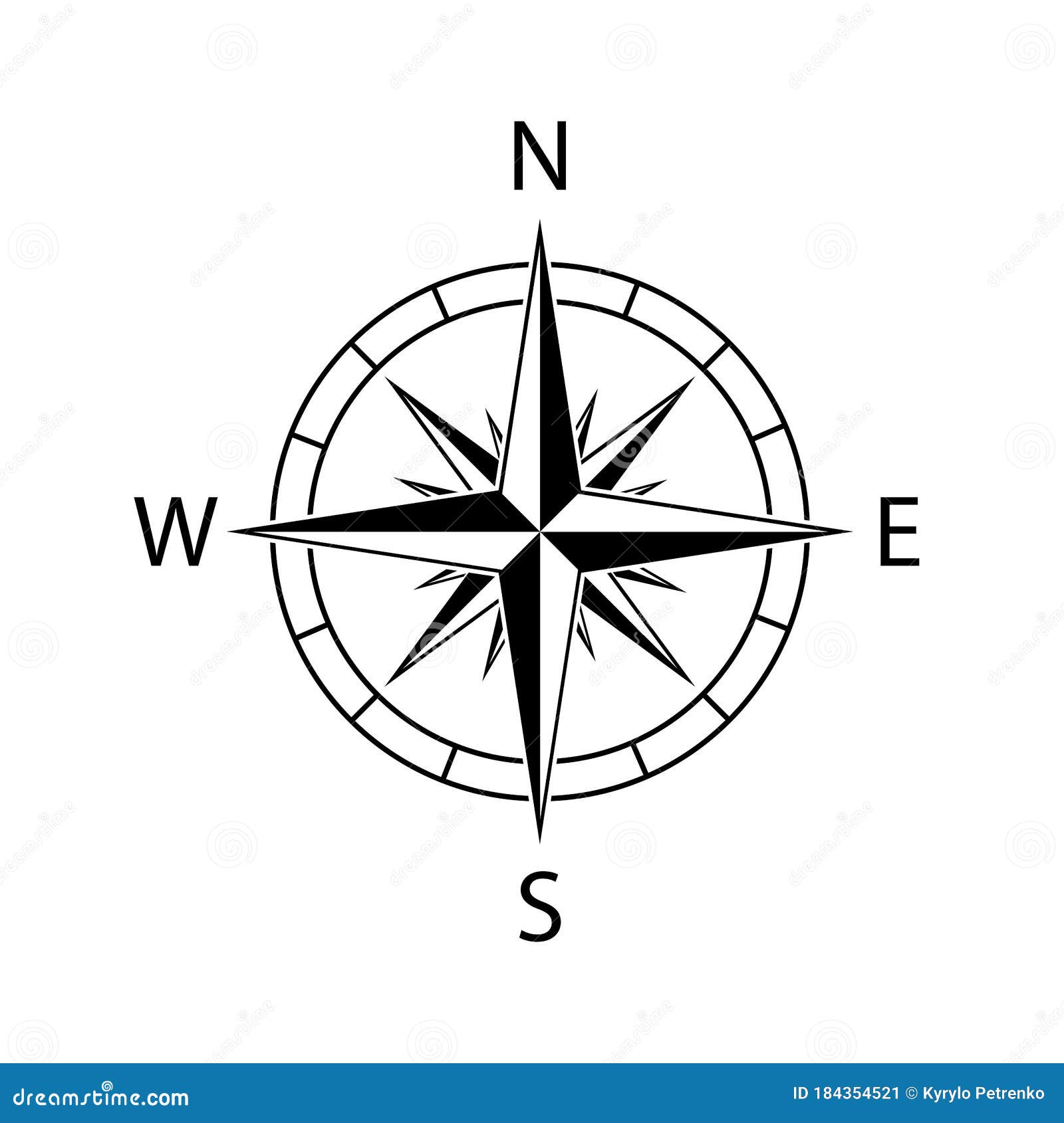 Compass Icon Wind Map North West Vector Stock Illustration ...