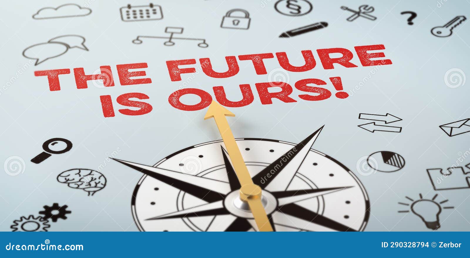 The future is ours stock illustration. Illustration of quote - 290328794