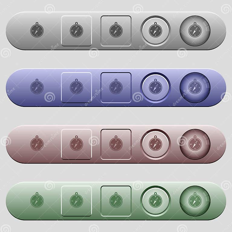 Compass Icons on Horizontal Menu Bars Stock Vector - Illustration of ...