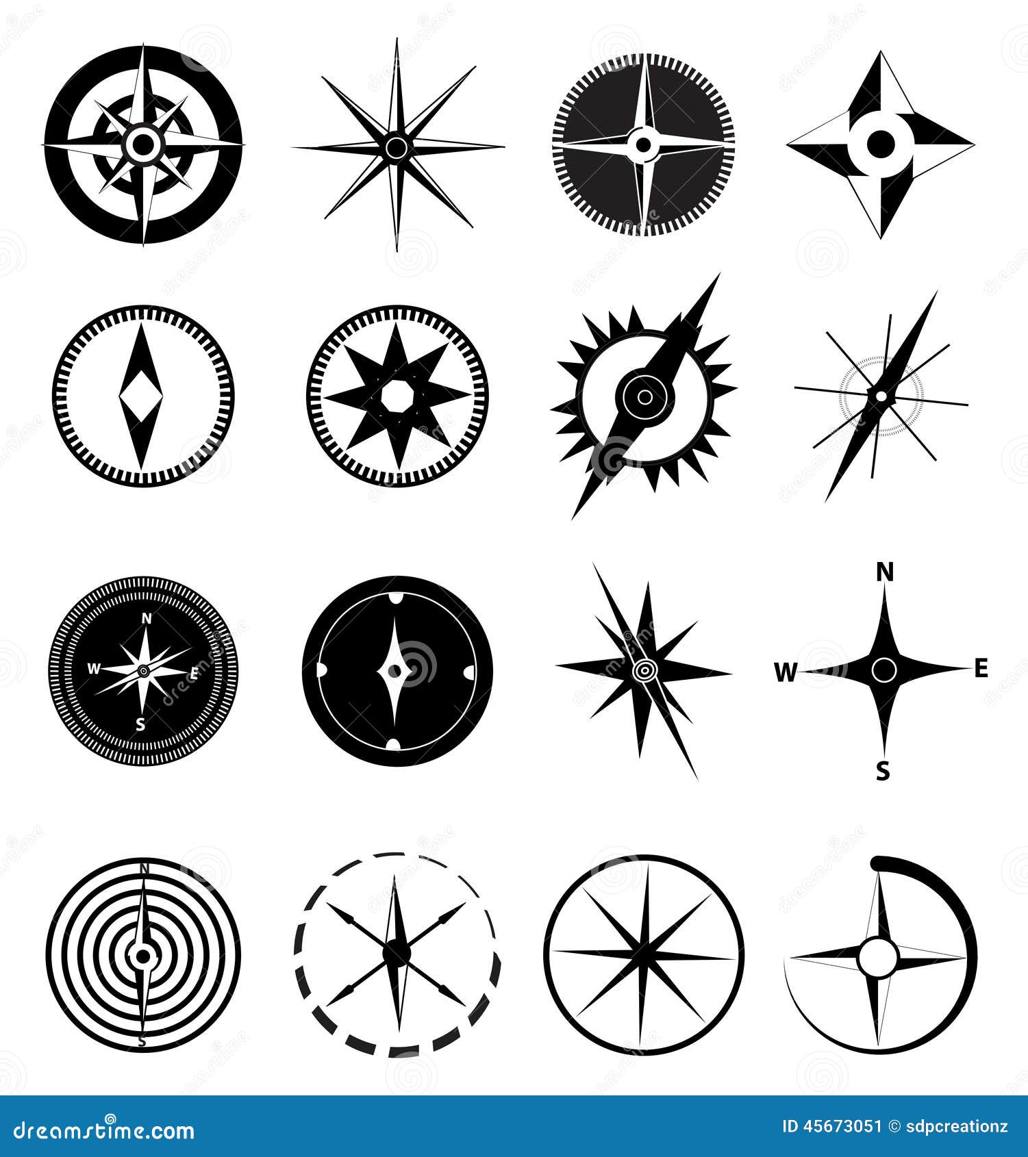 Compass And Map Icons Vector Illustration | CartoonDealer.com #11521422
