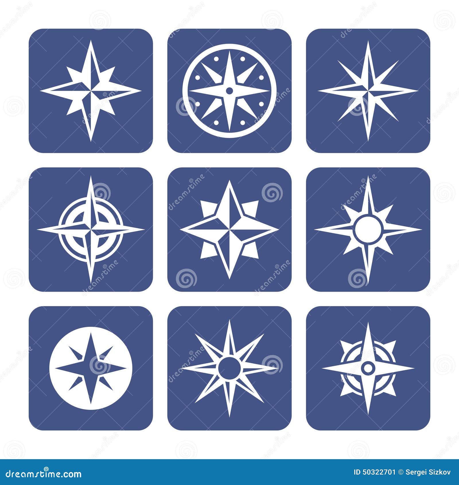 Compass Icons Set stock vector. Illustration of adventure - 50322701