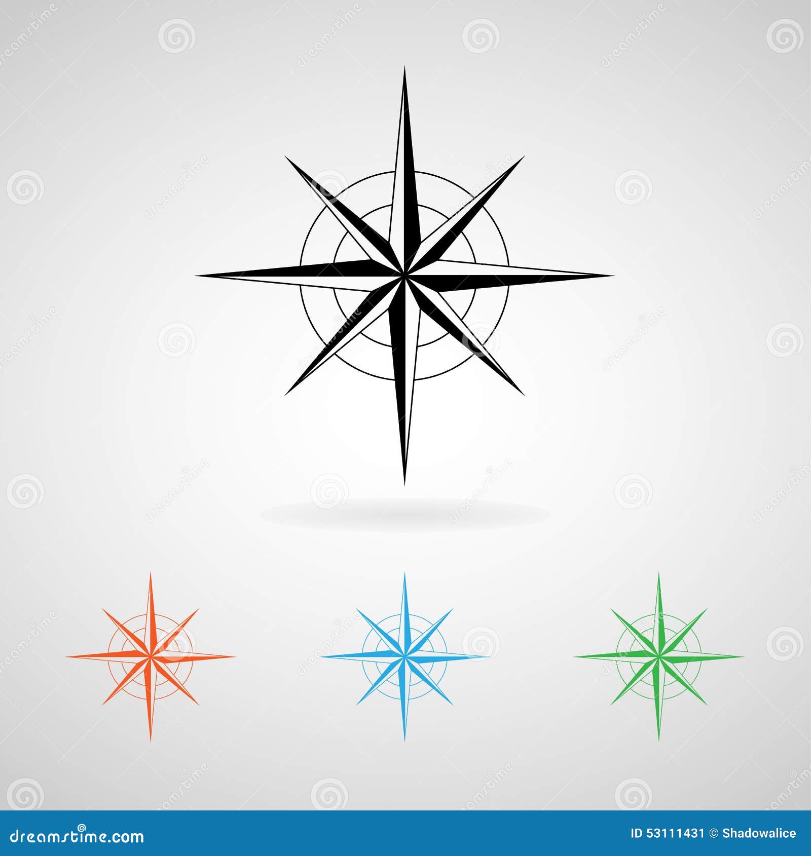 Compass Icons Set Great for Any Use. Vector EPS10 Stock Vector ...