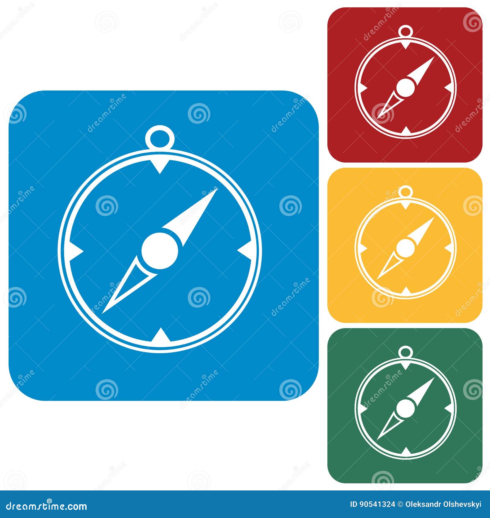 Compass icons set isolated stock vector. Illustration of journey - 90541324
