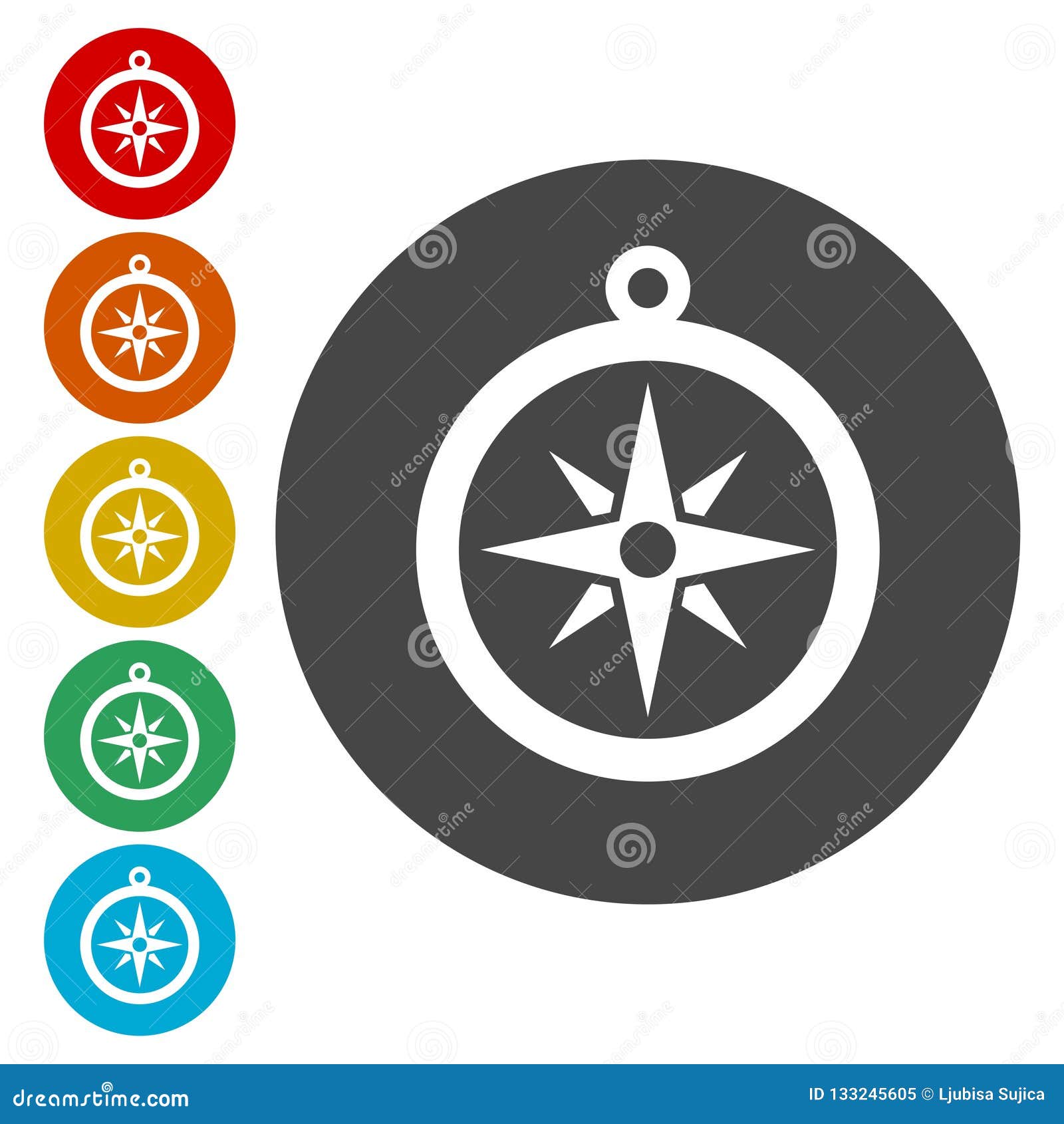 Compass icons set stock vector. Illustration of logo - 133245605