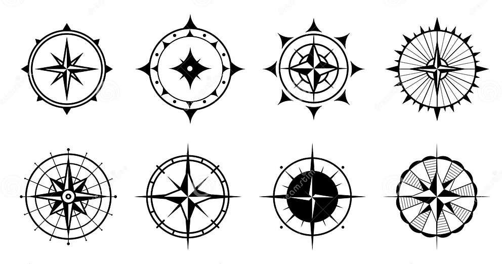 Compass Icons Set Stock Vector Illustration Of West 319205626