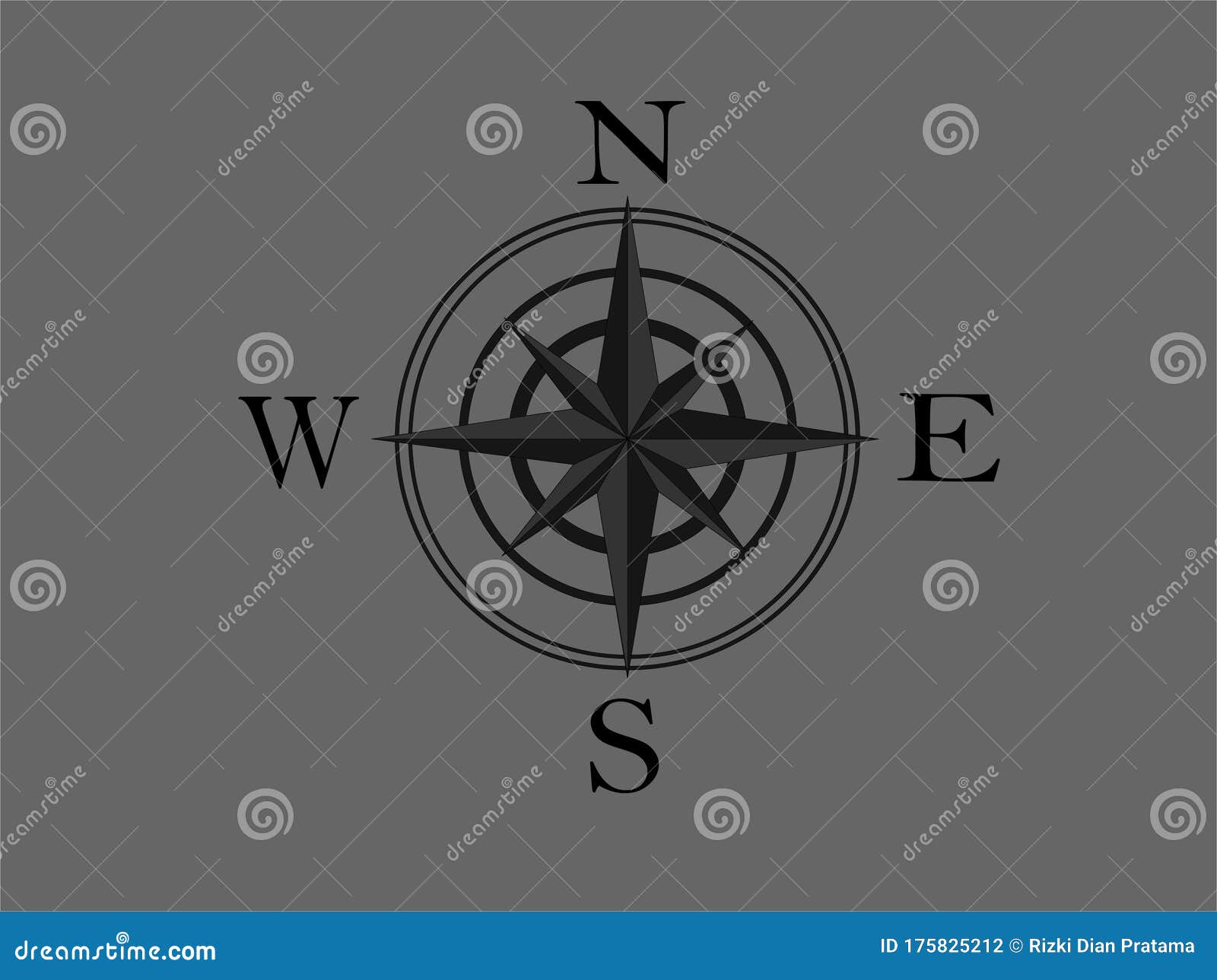 Illustration Of A Compass With A Combination Of Black And Dark Gray ...