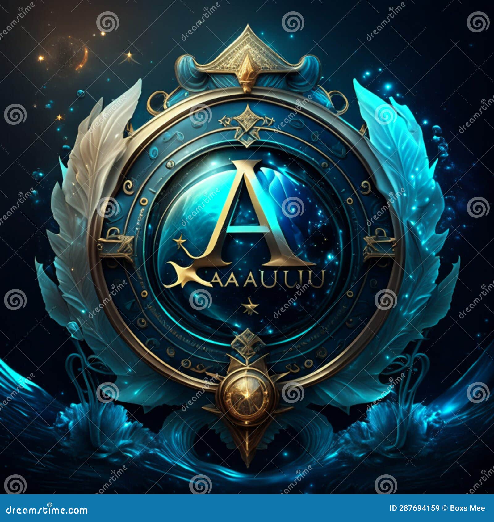 Compass with the Image of the Letter a in the Form of a Shield. AI ...