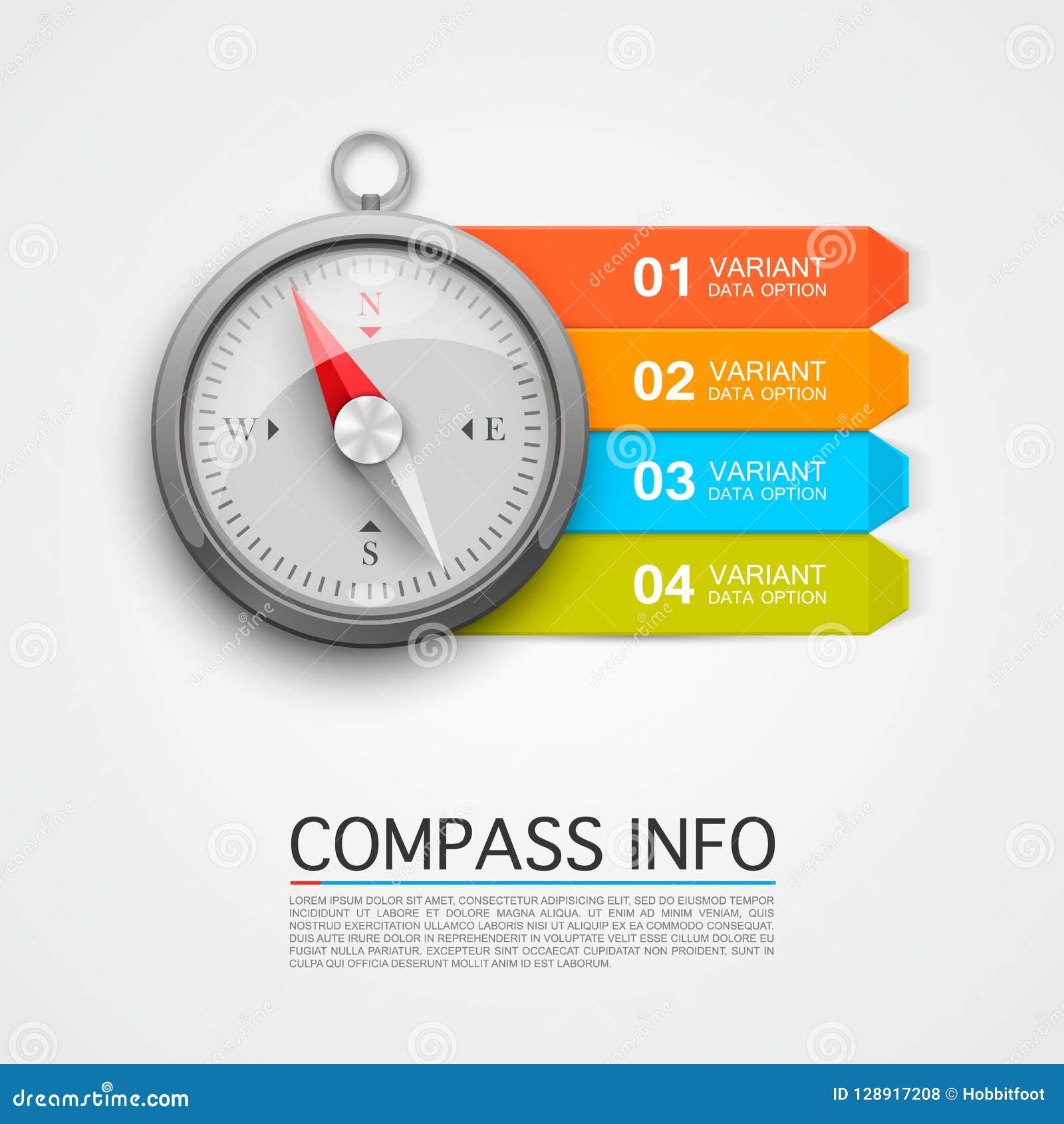 Compass Info Arrow. Key Infographic. Stock Vector - Illustration of ...