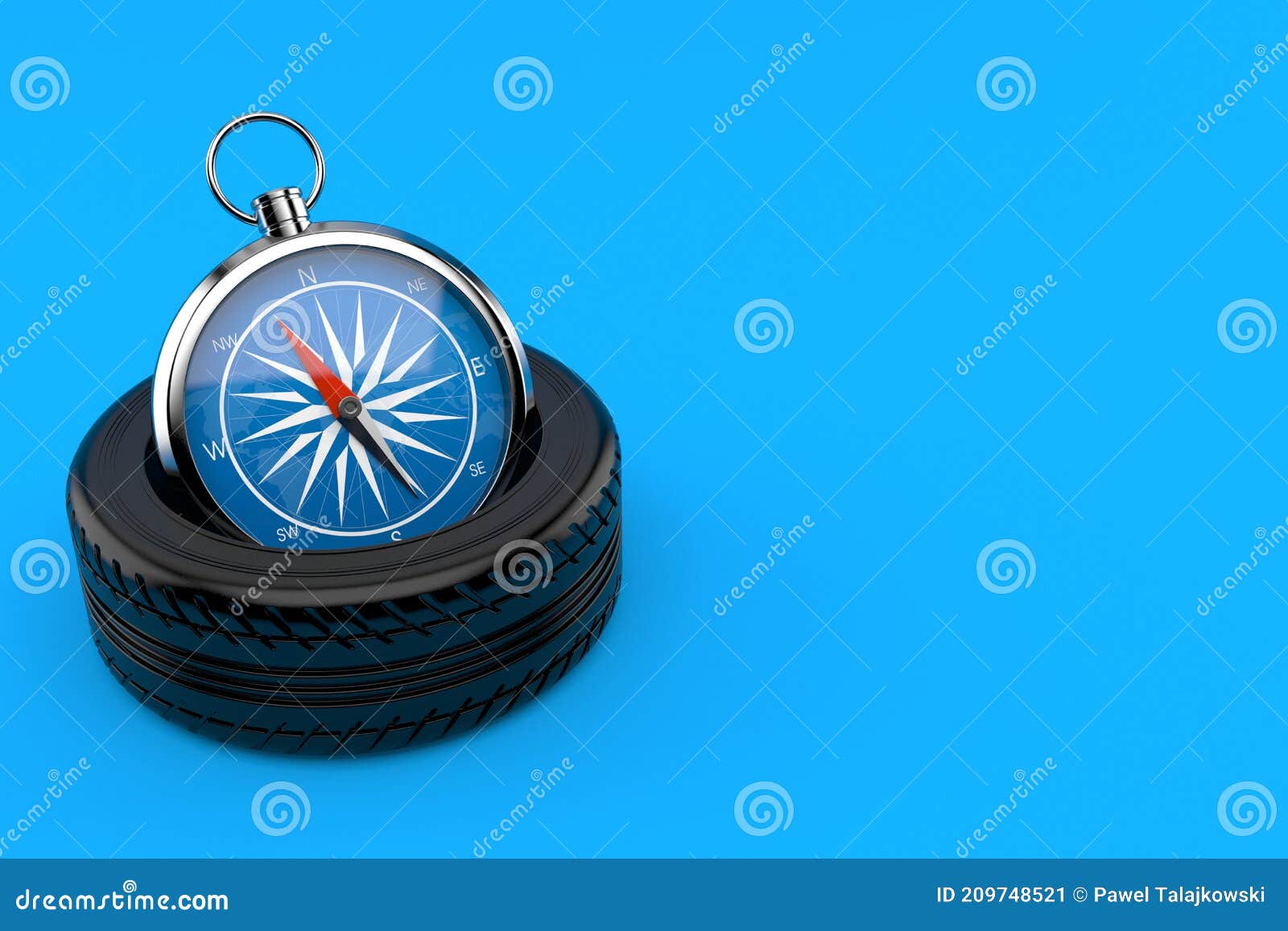 Compass Inside Ships Steering Wheel Vector Illustration | CartoonDealer ...