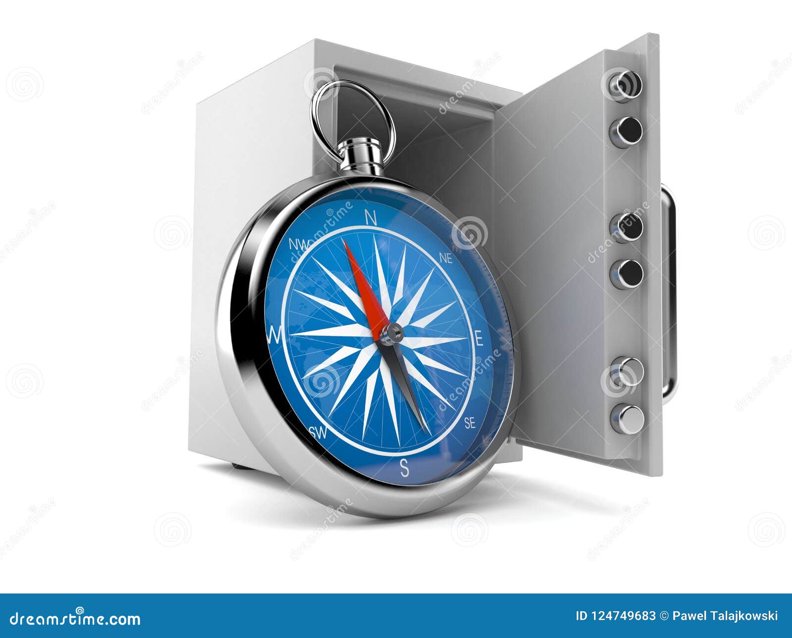 Compass inside safe stock illustration. Illustration of directional ...