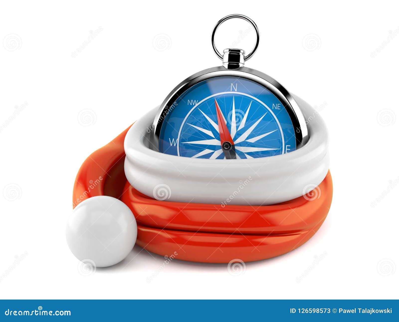 Compass inside santa hat stock illustration. Illustration of location ...
