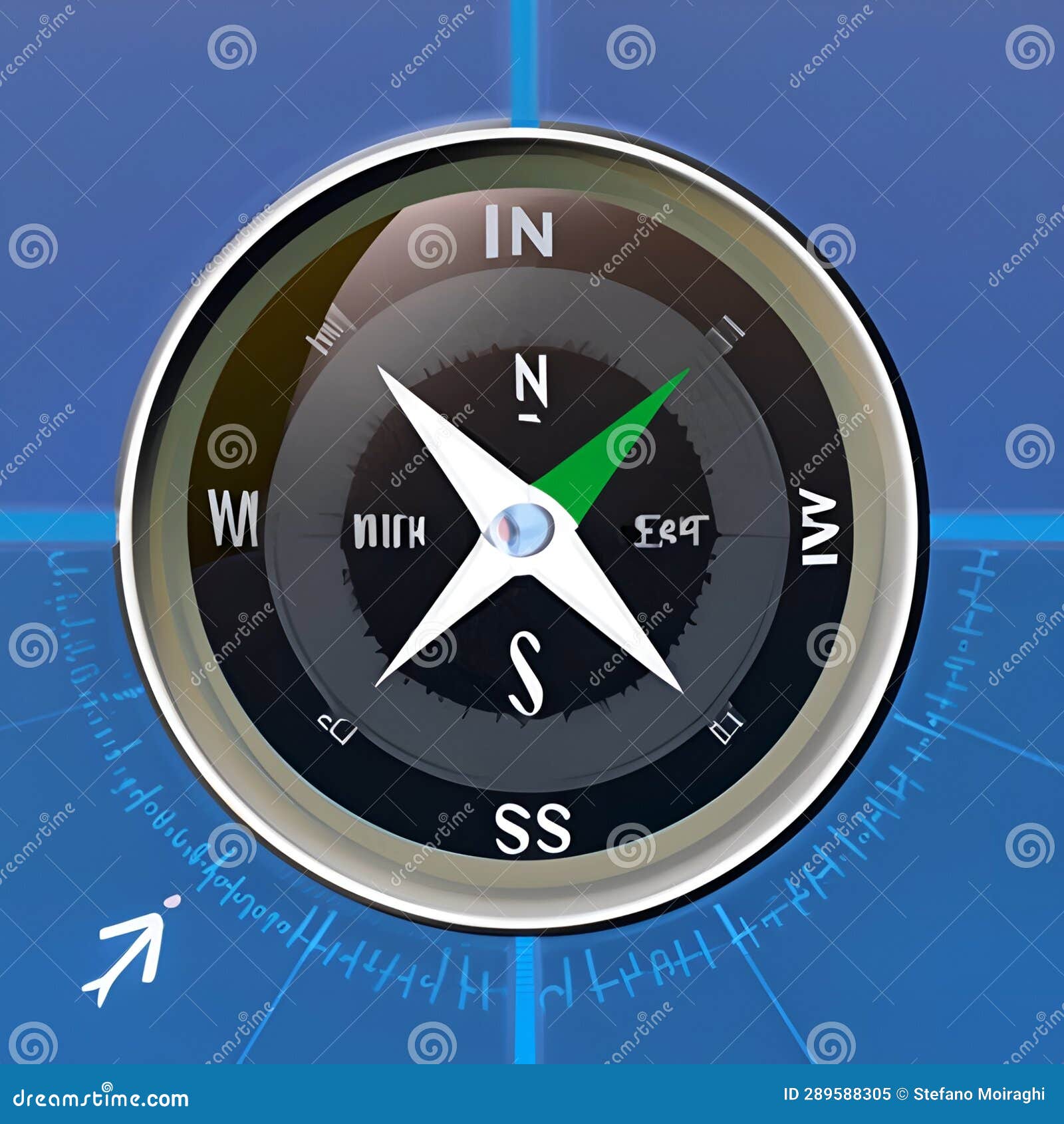 Compass Instrument Illustration Naval Tools Stock Illustration ...