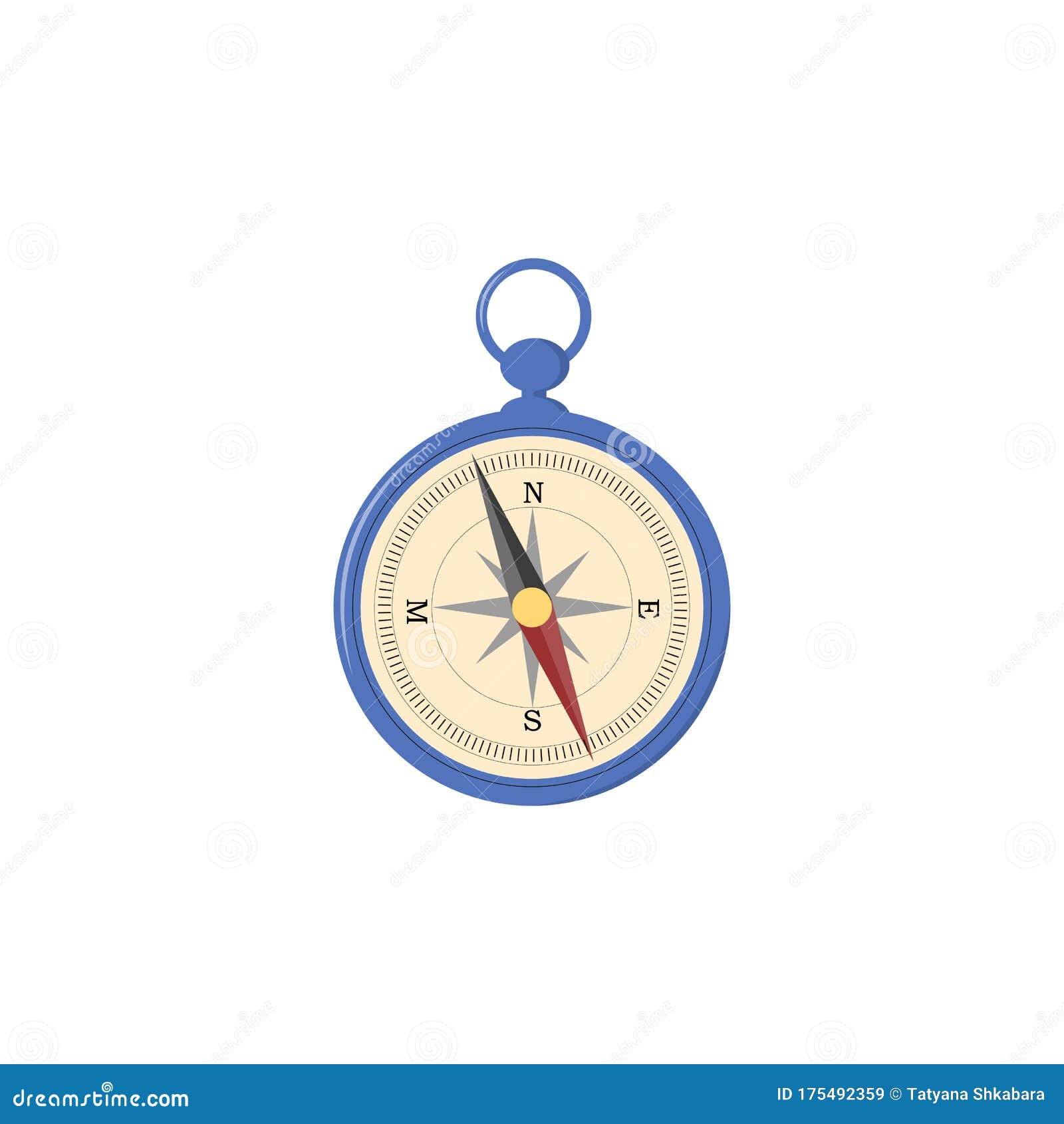 Compass Instrument Isolated. for Navigation and Orientation, Shows ...