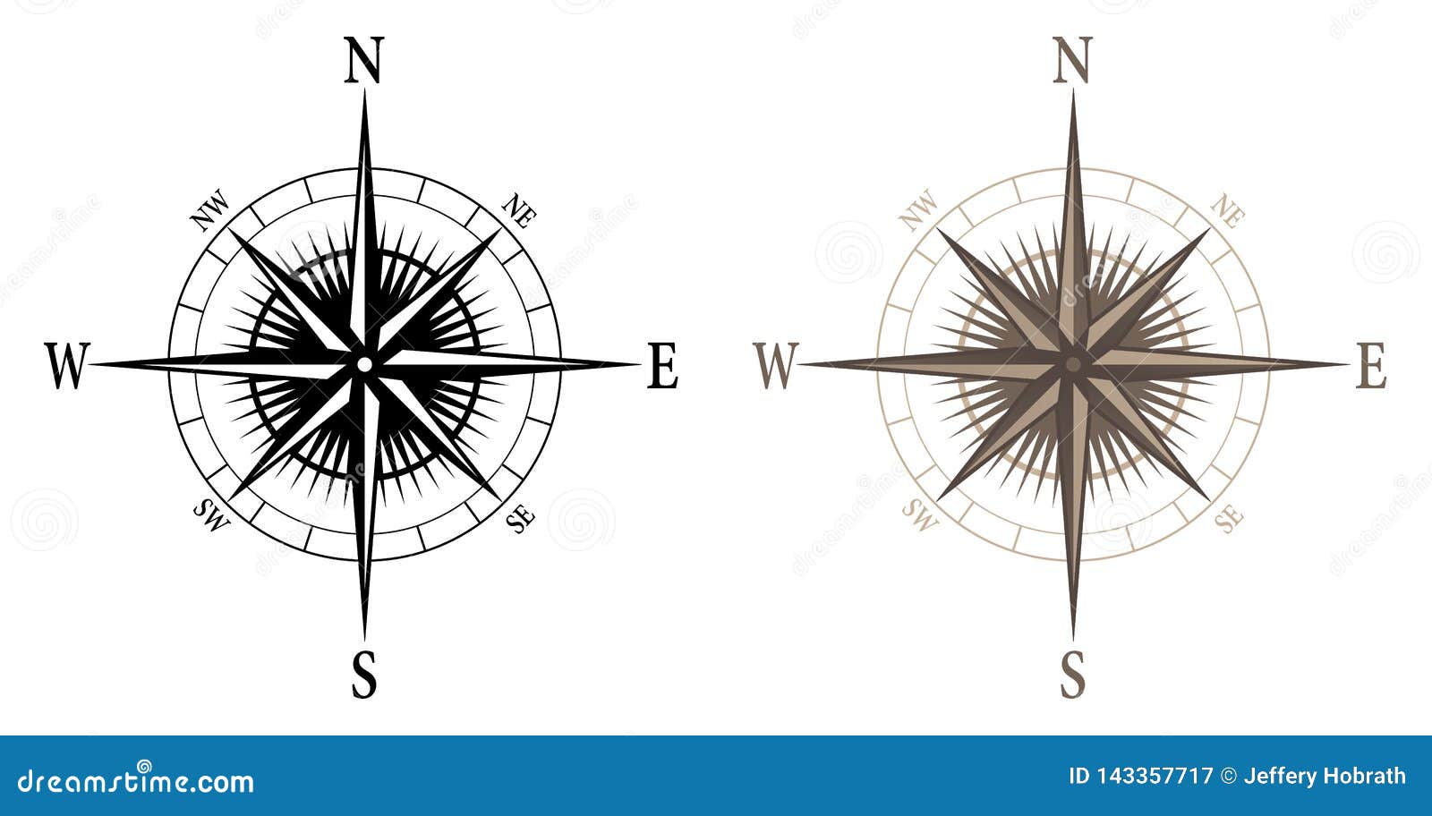 Compass, Isolated Vector Illustration in Both Black and Color Versions ...