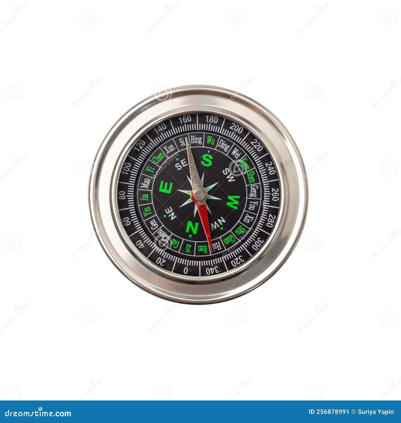 Compass Isolated on White Background Stock Image - Image of magnet ...