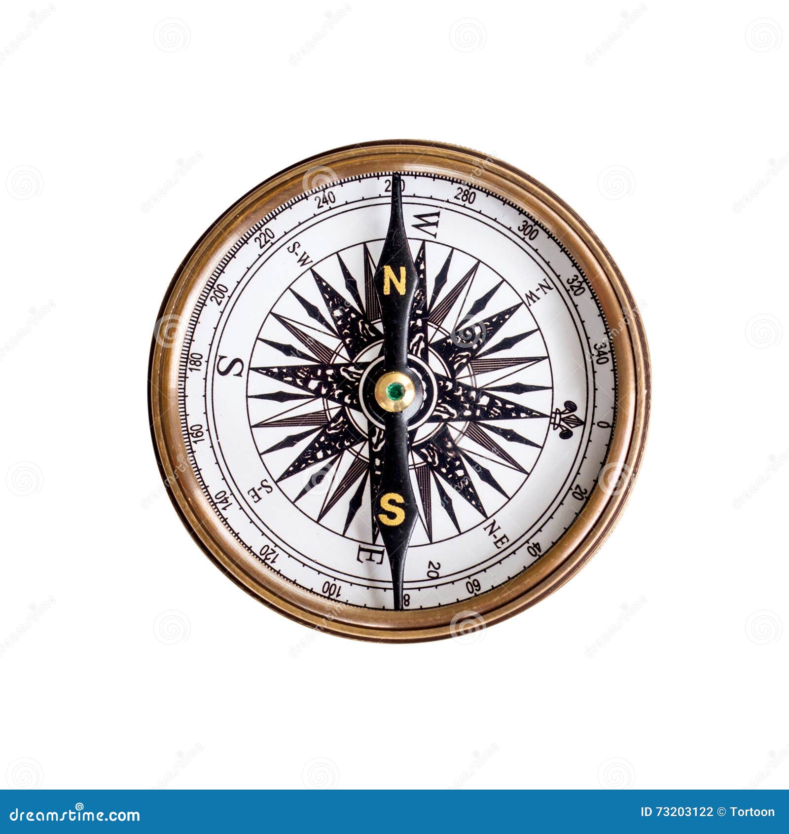 Compass on Isolated White Background Stock Photo - Image of magnetic ...