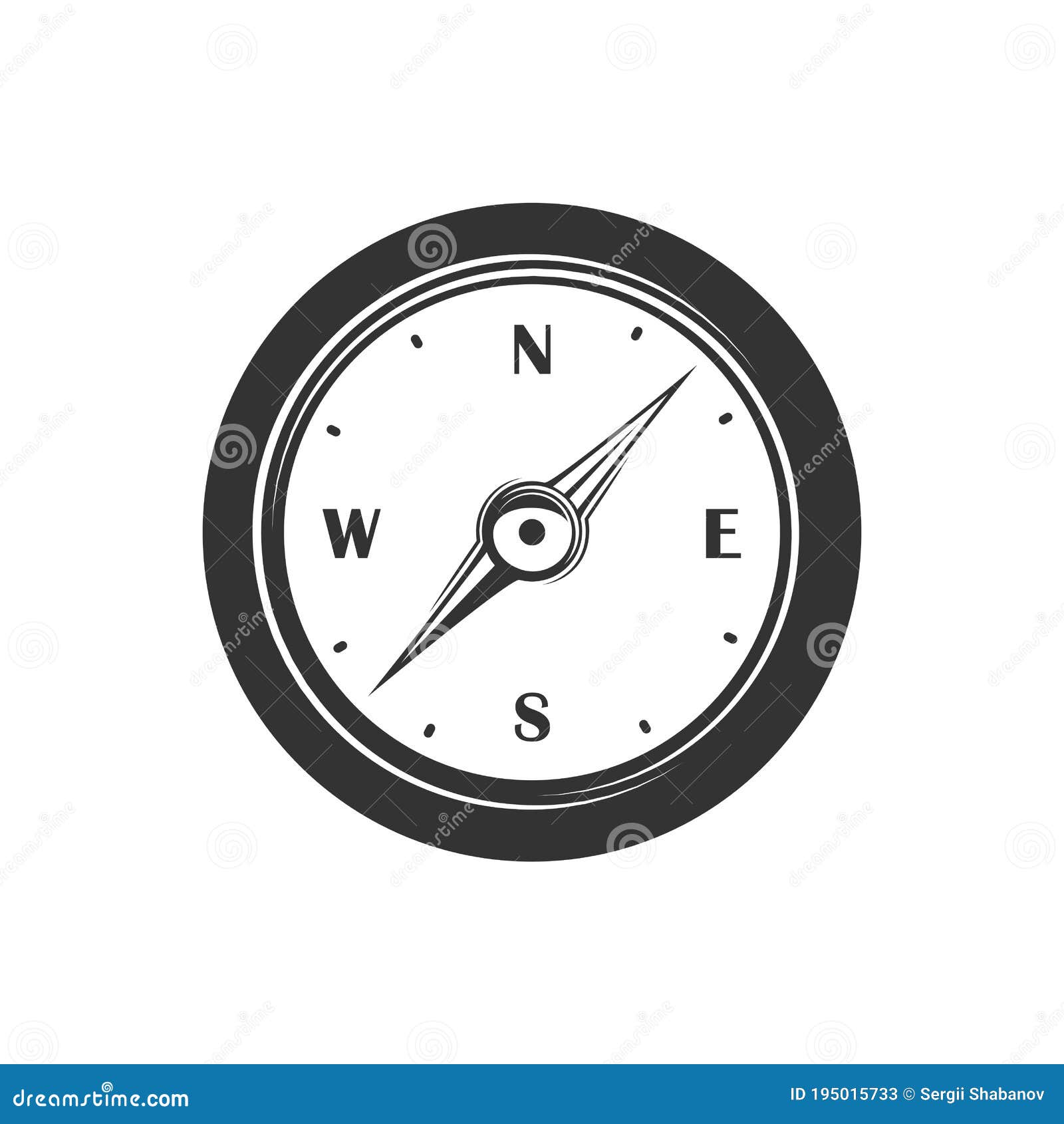 Compass Isolated on White Background Stock Vector - Illustration of ...