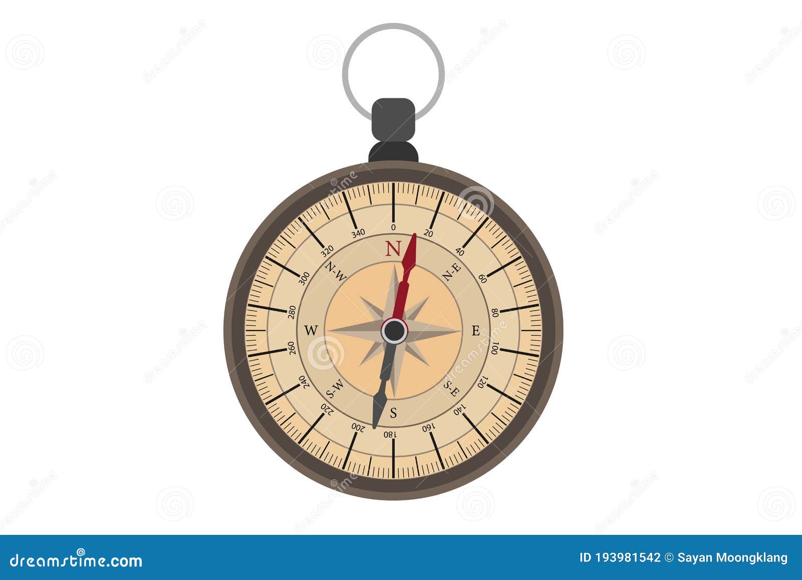 Compass Isolated on White Background Stock Vector - Illustration of ...