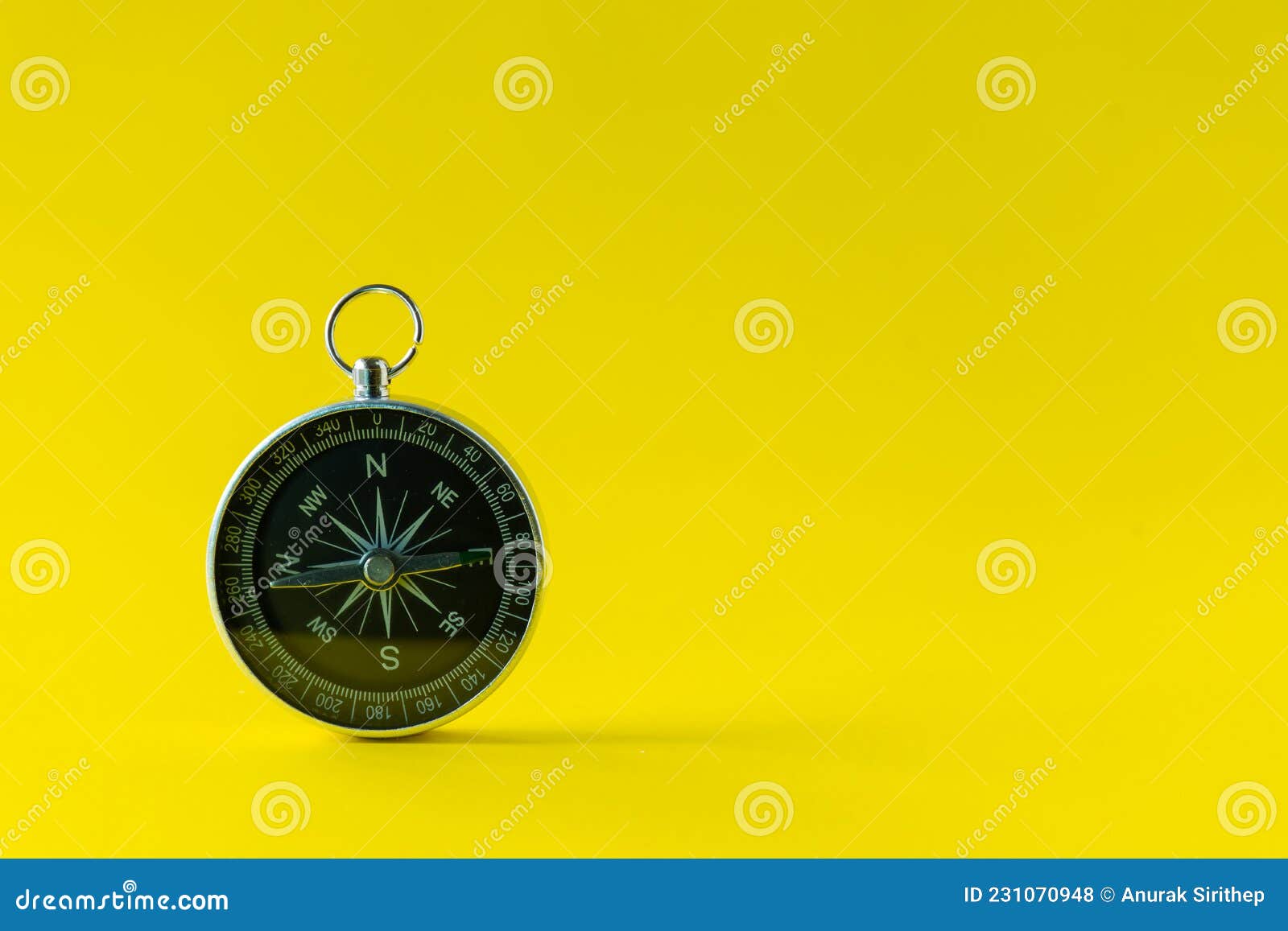 Compass Isolated on Yellow Background Stock Photo - Image of copy ...