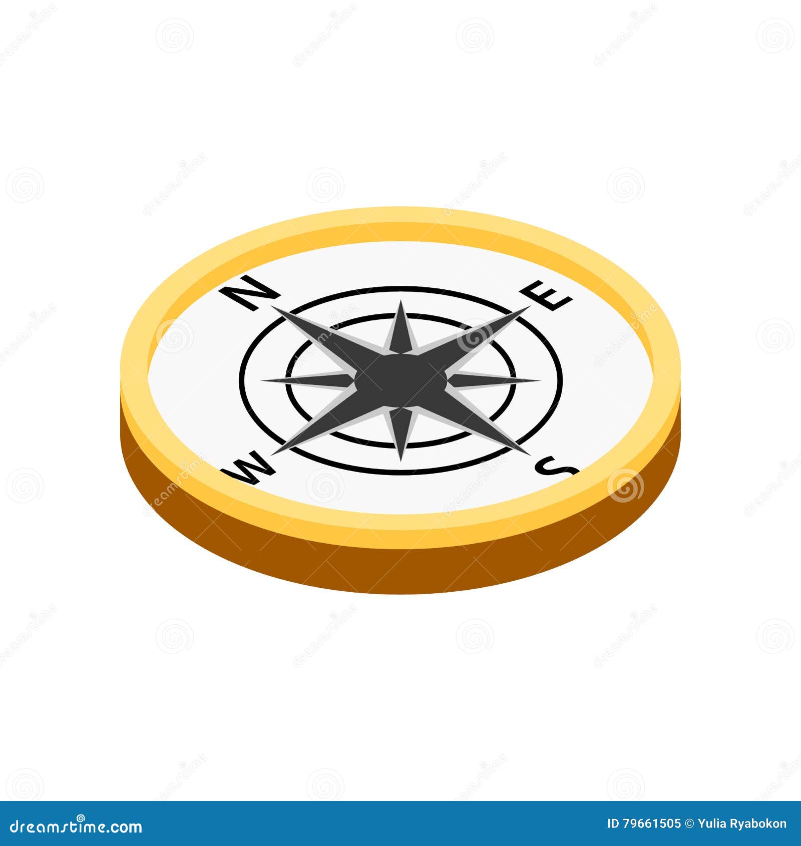 Compass isometric 3d icon stock vector. Illustration of south - 79661505