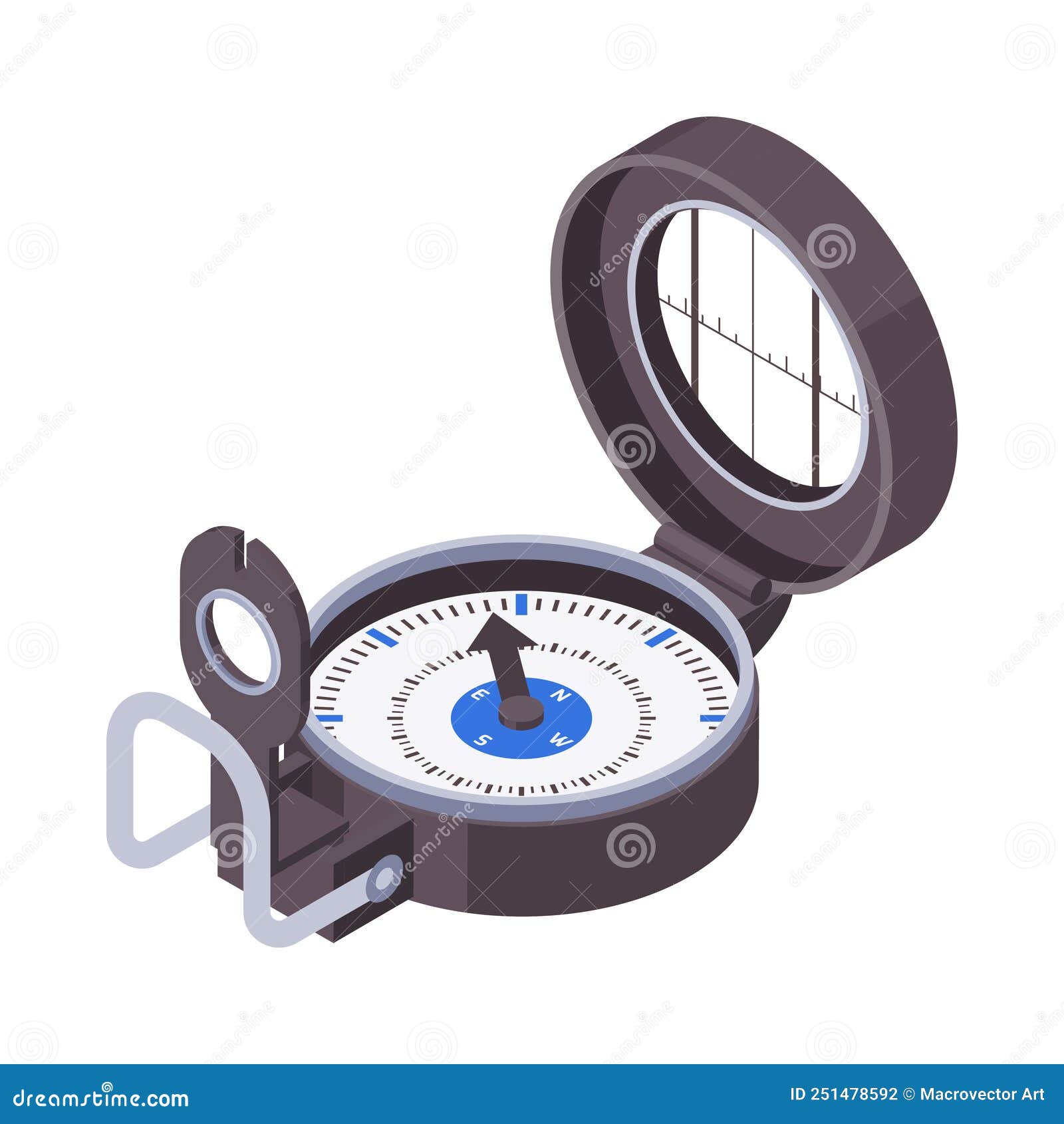 Compass Isometric Icon stock vector. Illustration of west - 251478592