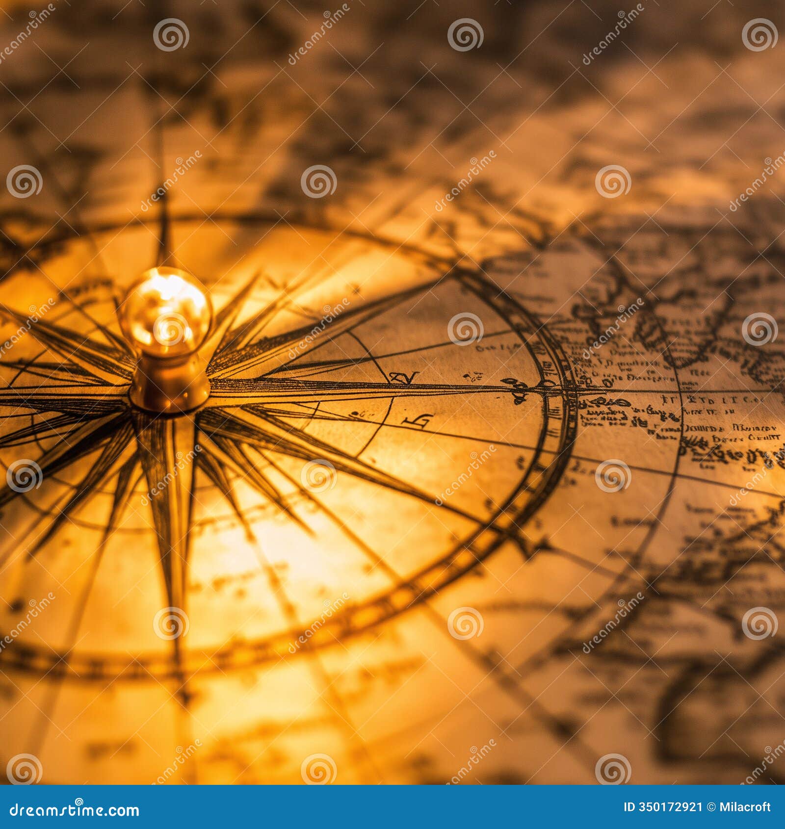 Compass with a Light Bulb Pointing North Stock Illustration ...